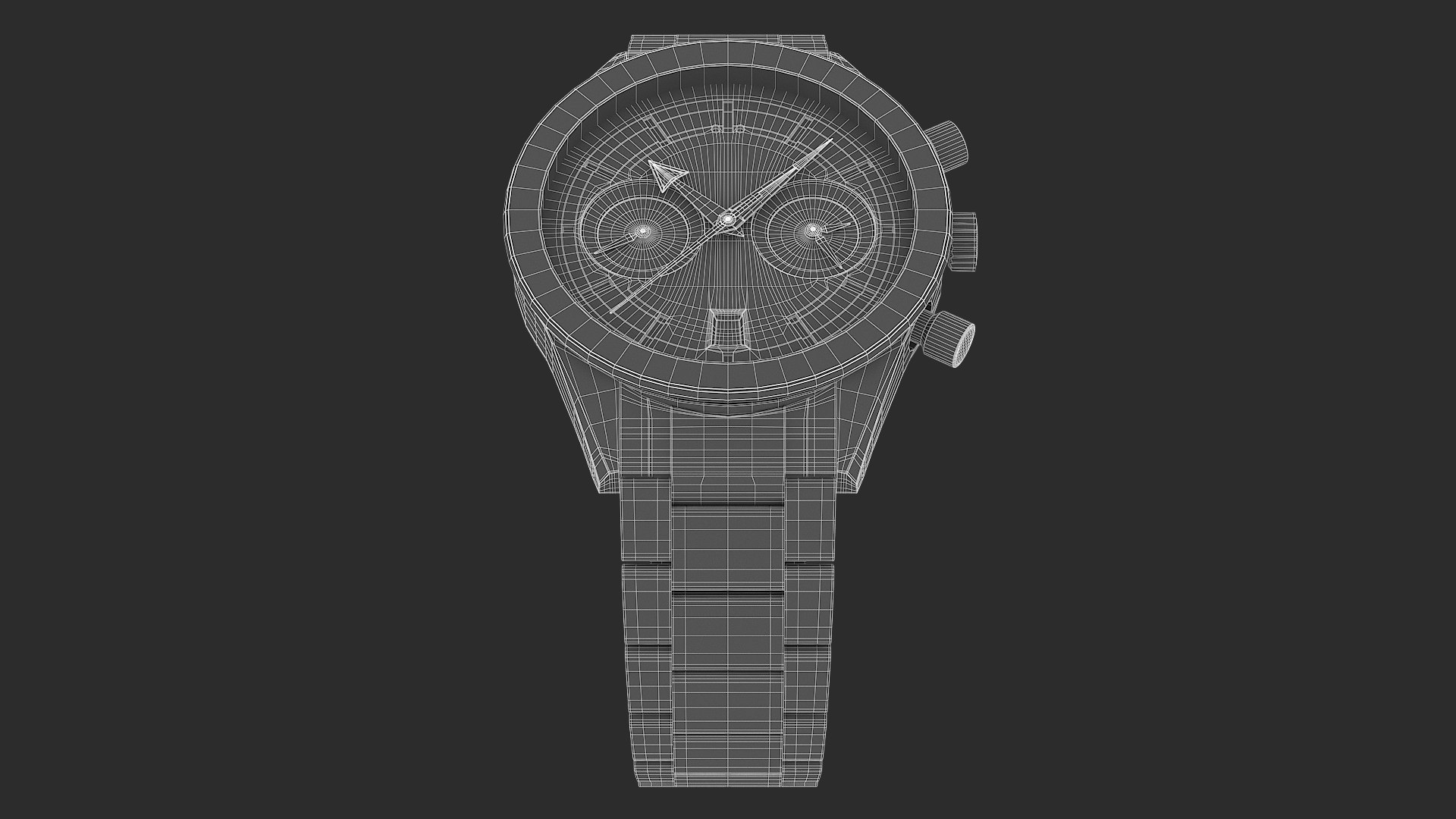 Chronometer Watch Steel Bracelet White Dial 3D Model - TurboSquid 2067372