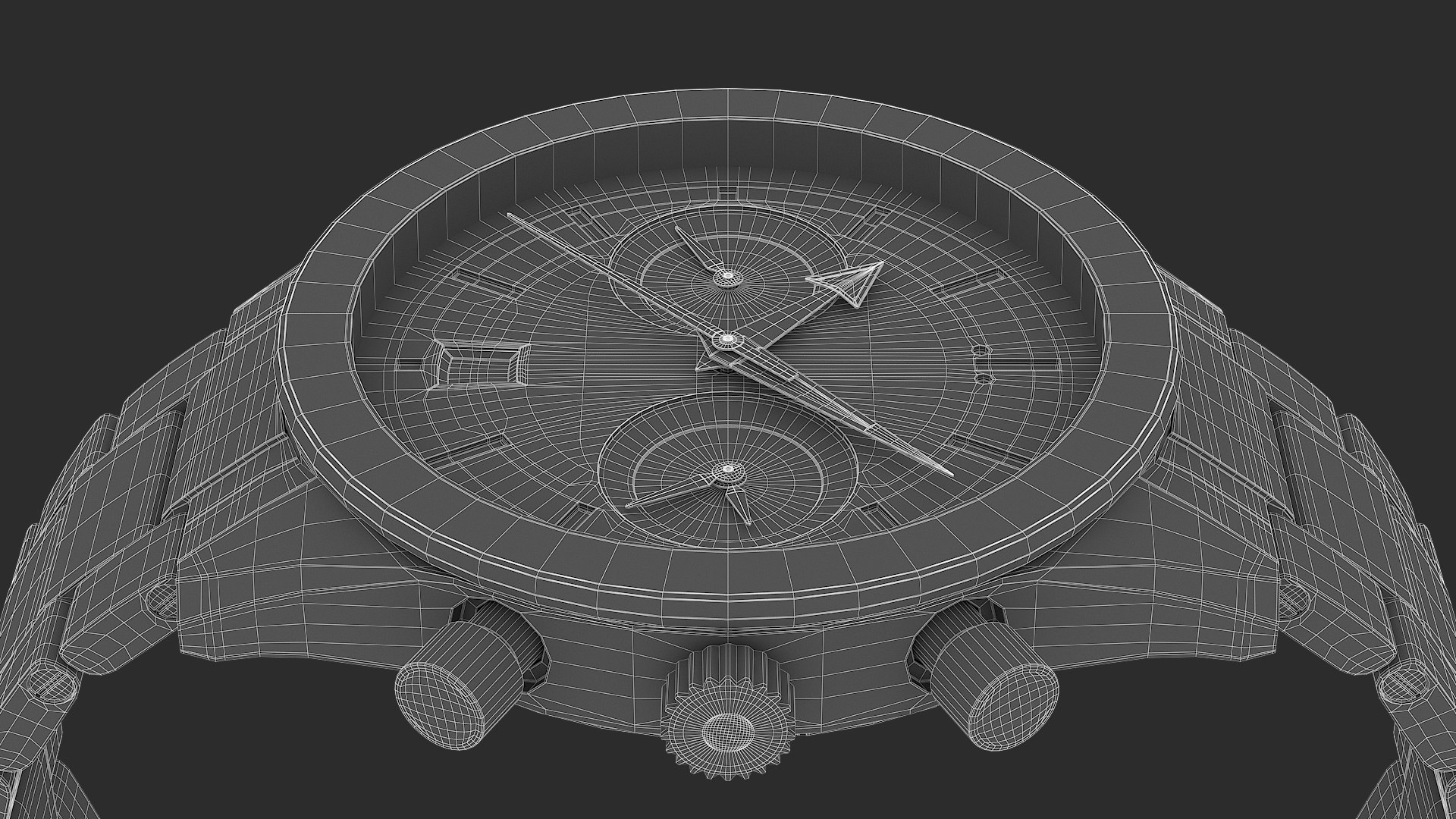 Chronometer Watch Steel Bracelet White Dial 3D Model - TurboSquid 2067372