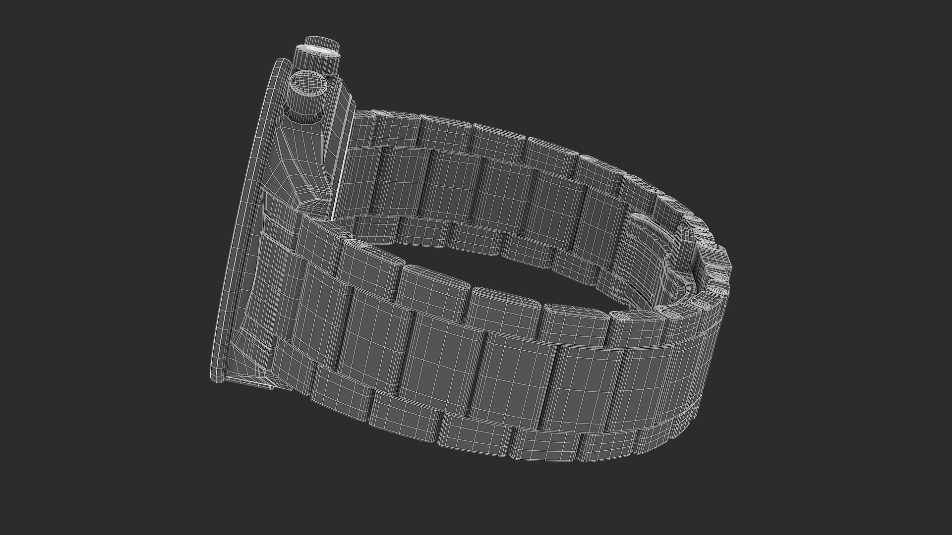 Chronometer Watch Steel Bracelet White Dial 3D Model - TurboSquid 2067372