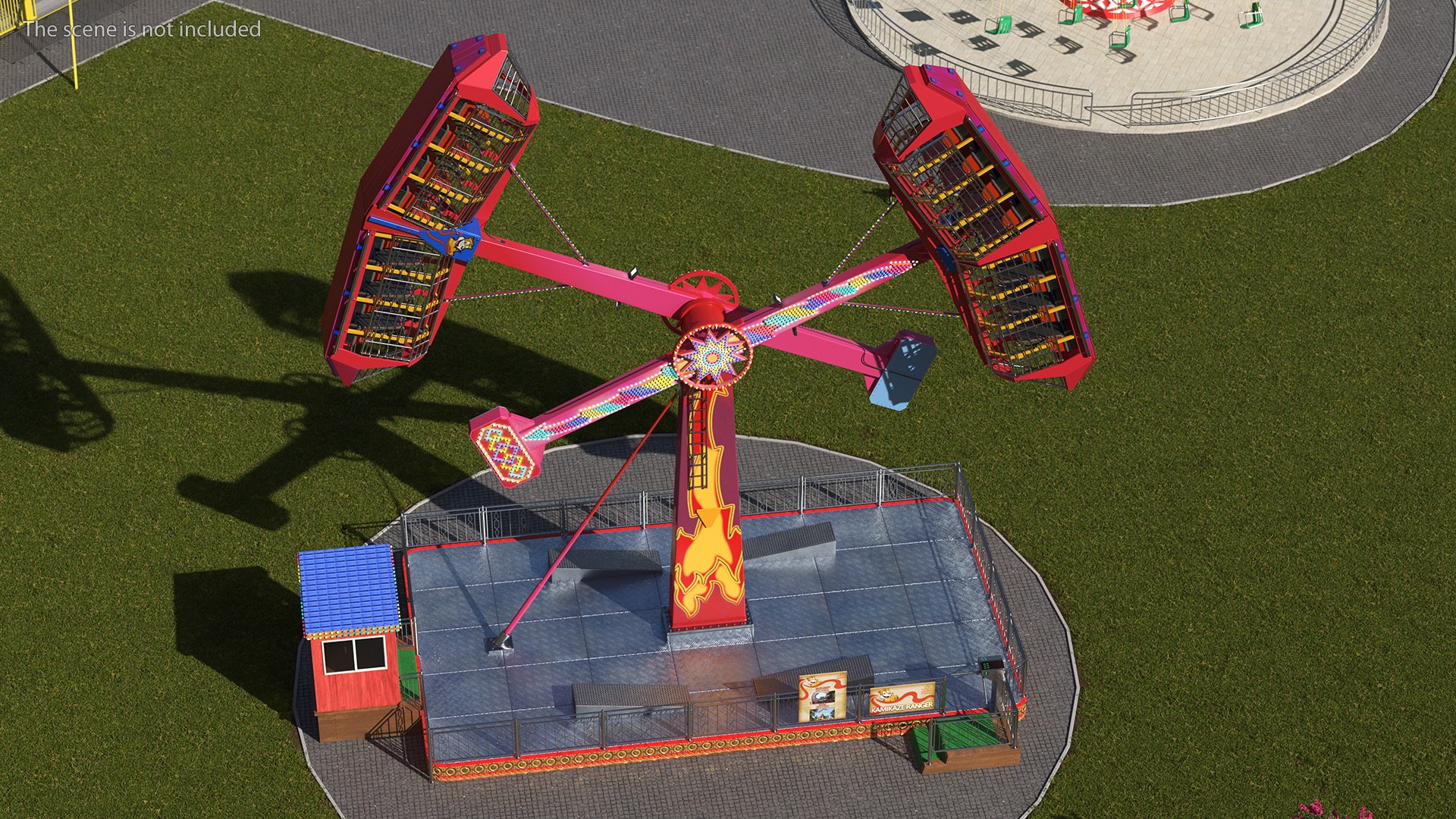 Kamikaze Ranger Ride Attraction Working Position 3D model - TurboSquid ...