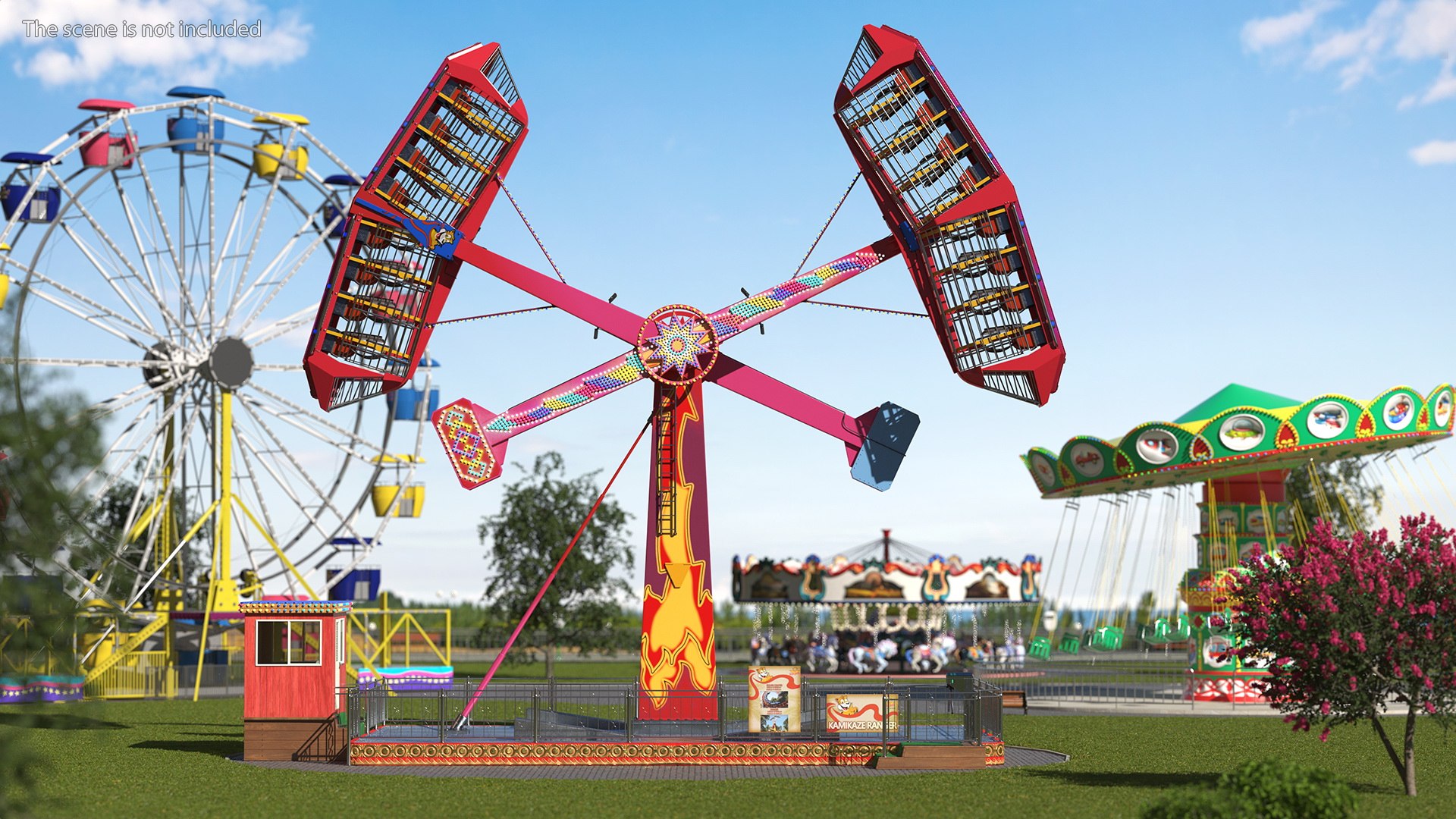 Kamikaze Ranger Ride Attraction Working Position 3D model - TurboSquid ...