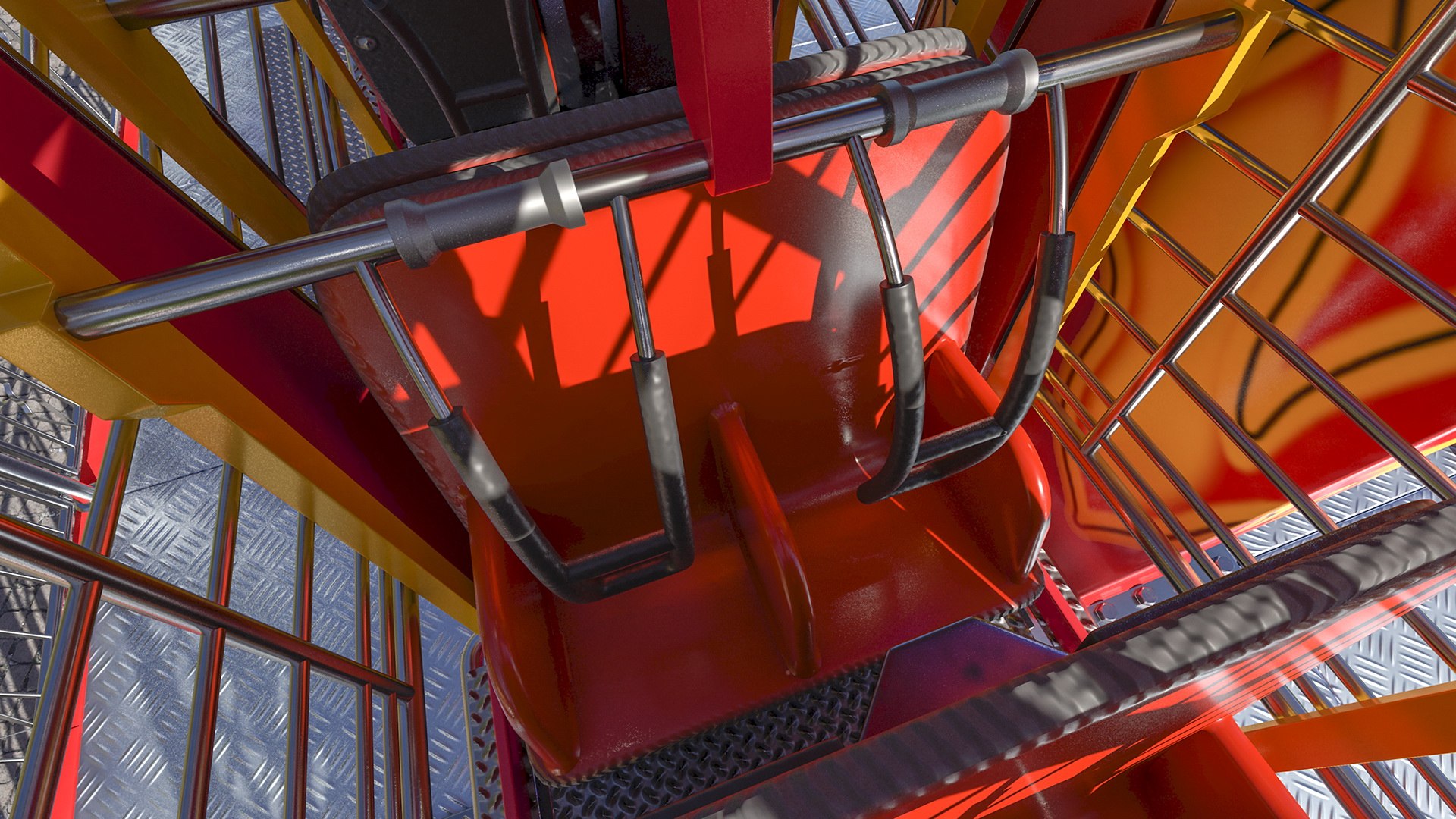 Kamikaze Ranger Ride Attraction Working Position 3D model - TurboSquid ...