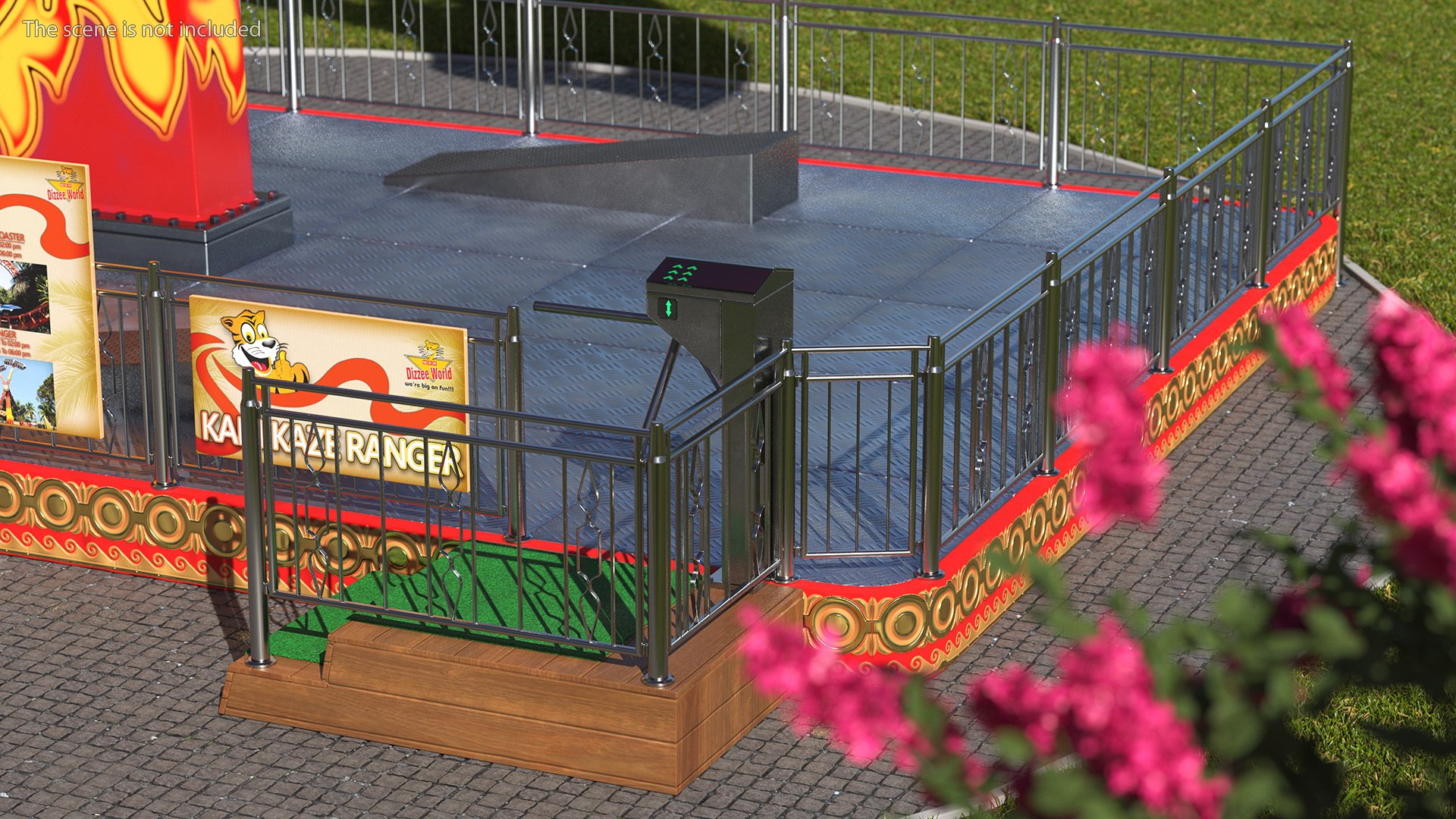 Kamikaze Ranger Ride Attraction Working Position 3D model - TurboSquid ...