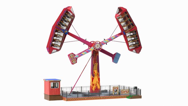 modelo 3d Posición de trabajo de atracción Kamikaze Ranger Ride ...