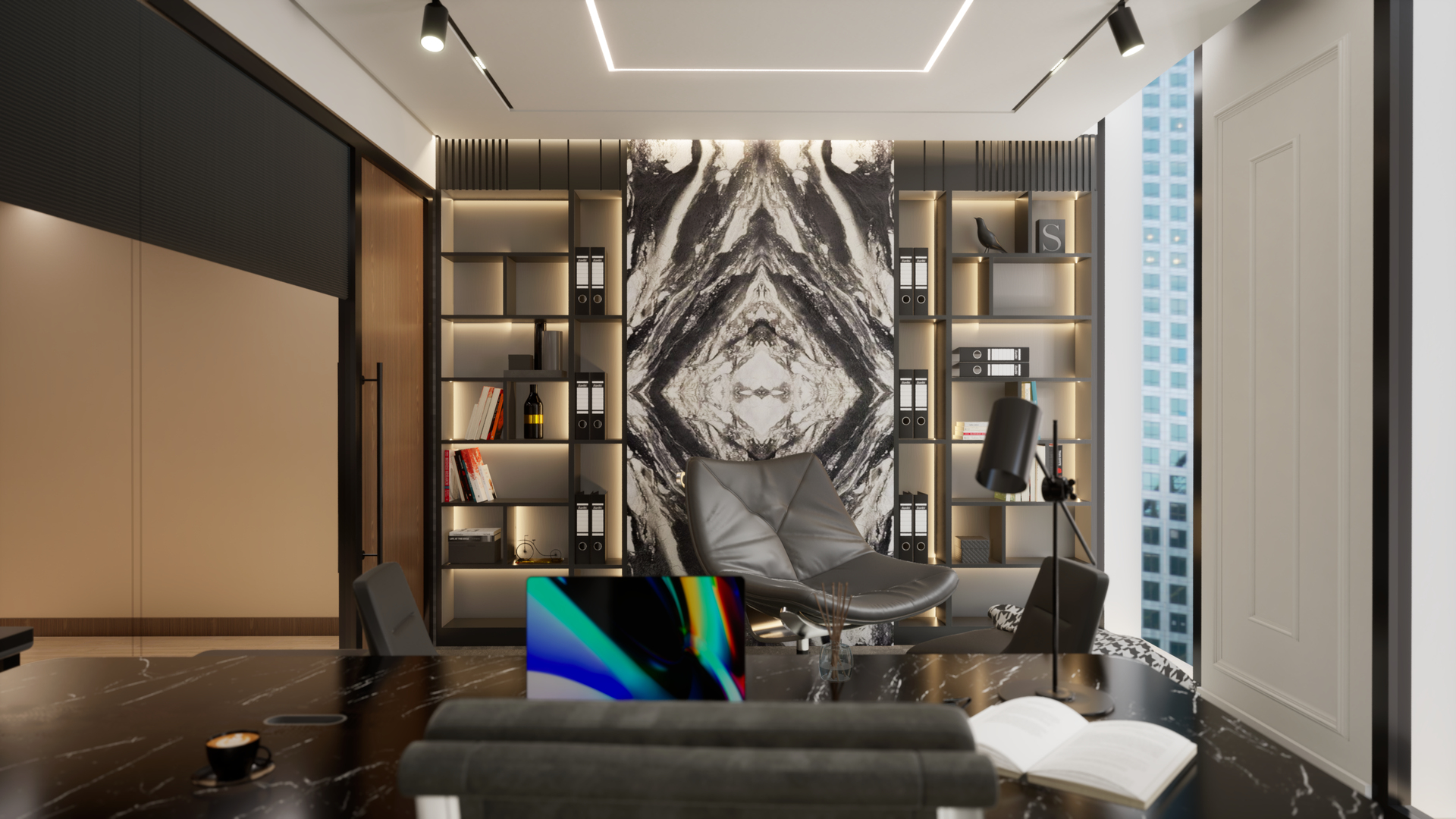 modelo 3d Escritorio de oficina Familia Low poly revit y modelo 3DSMAX ...