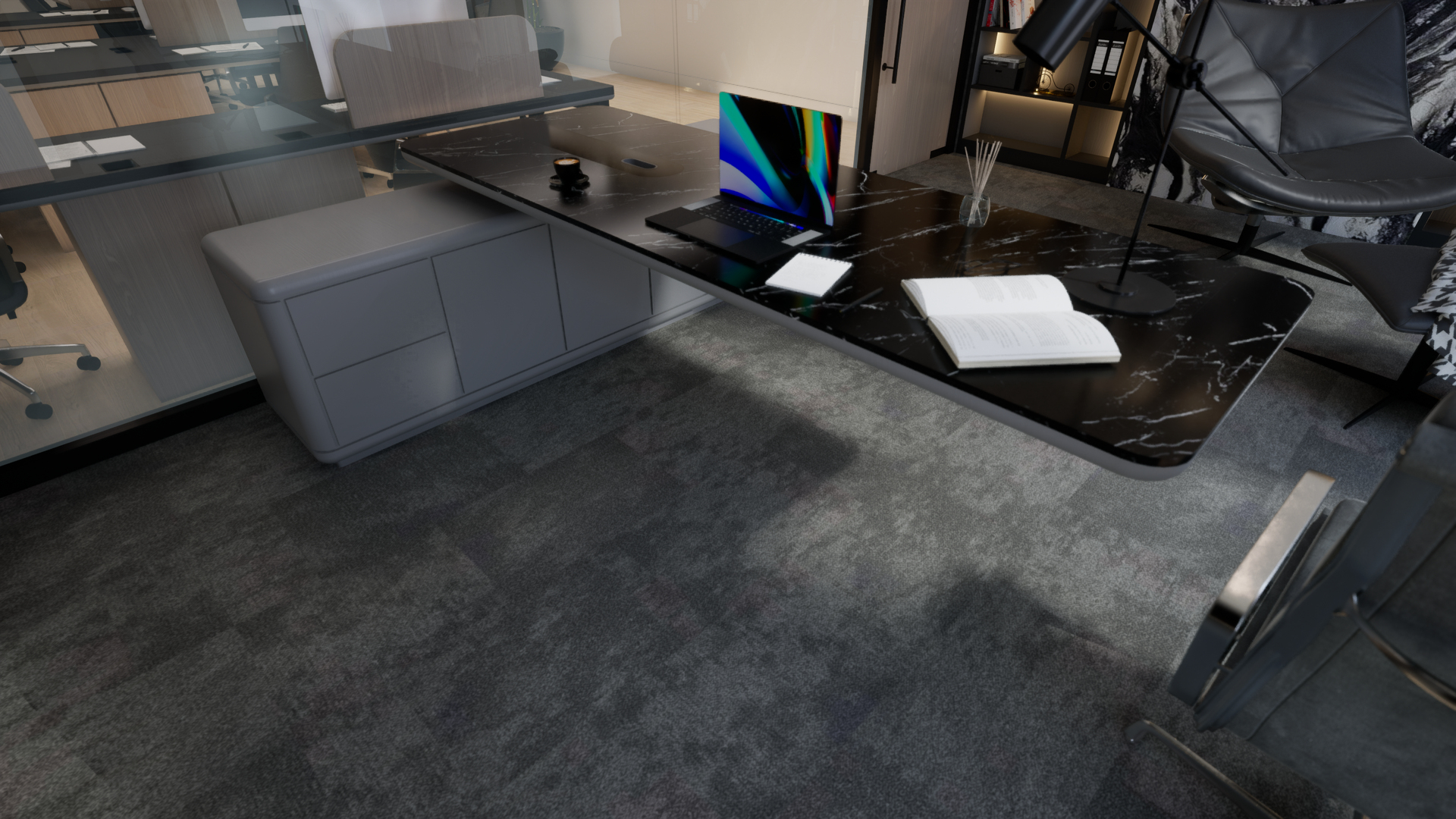 modelo 3d Escritorio de oficina Familia Low poly revit y modelo 3DSMAX ...