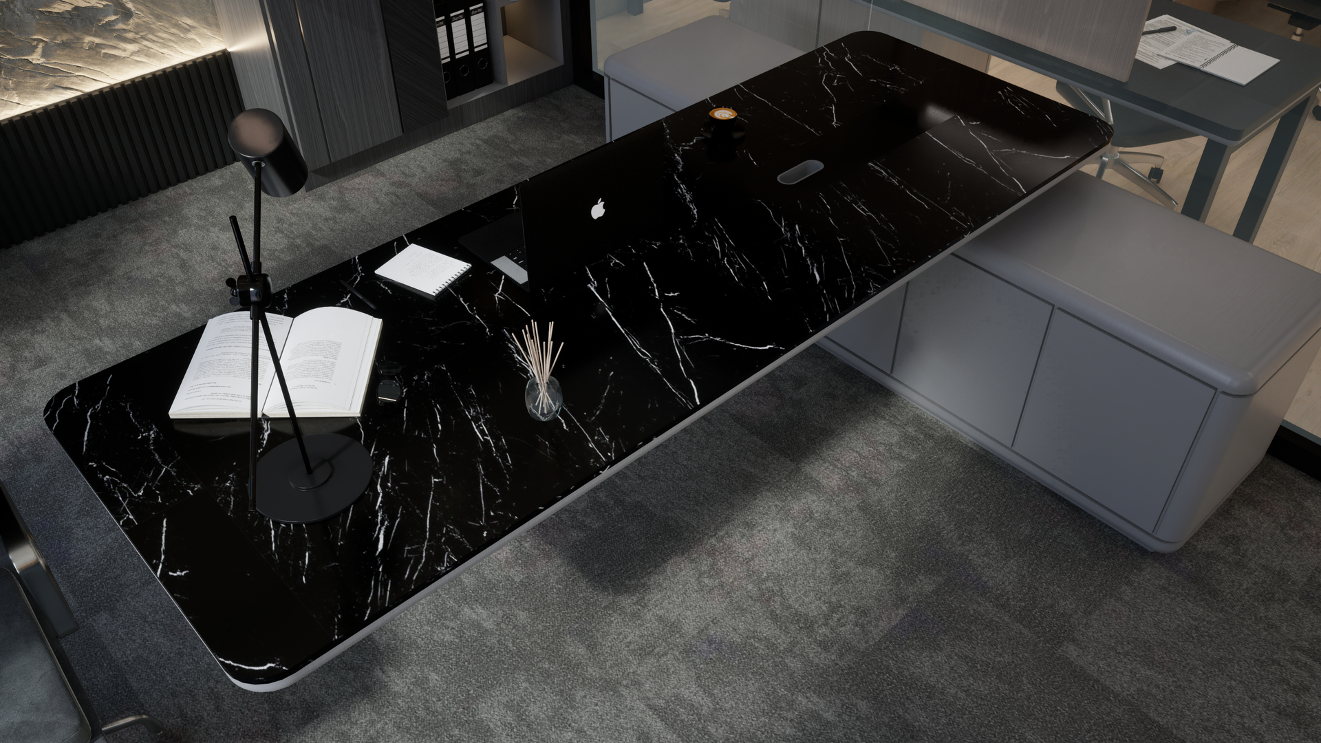 modelo 3d Escritorio de oficina Familia Low poly revit y modelo 3DSMAX ...