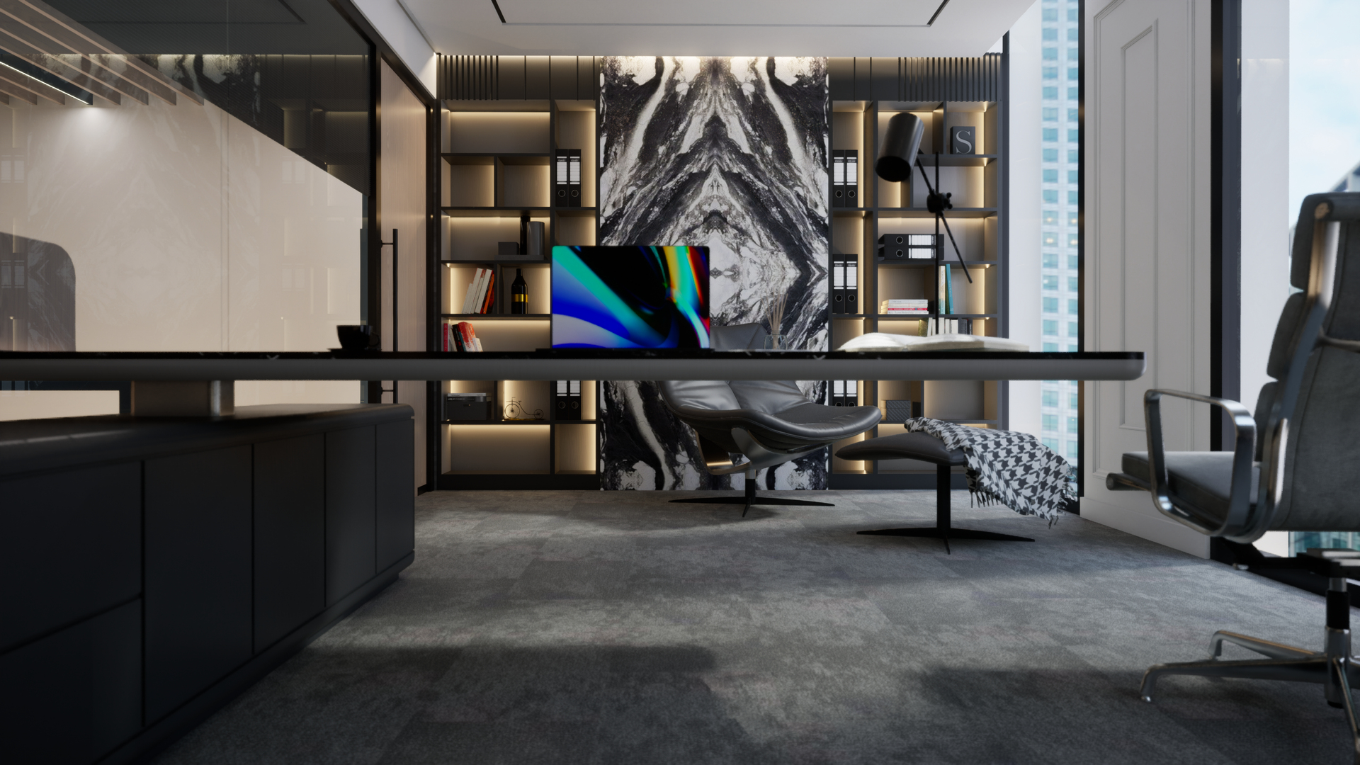 modelo 3d Escritorio de oficina Familia Low poly revit y modelo 3DSMAX ...