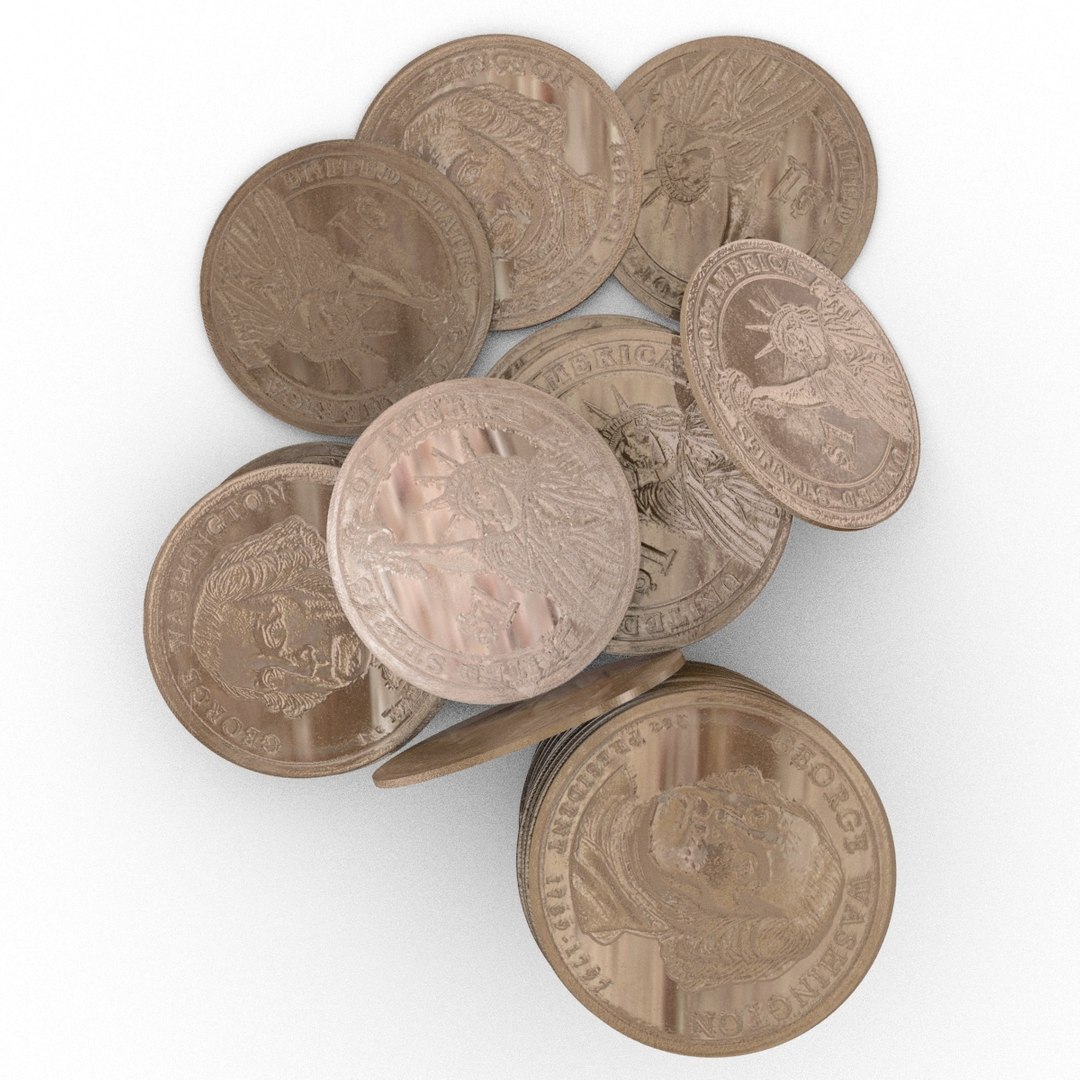 1 dollar coin 3d model