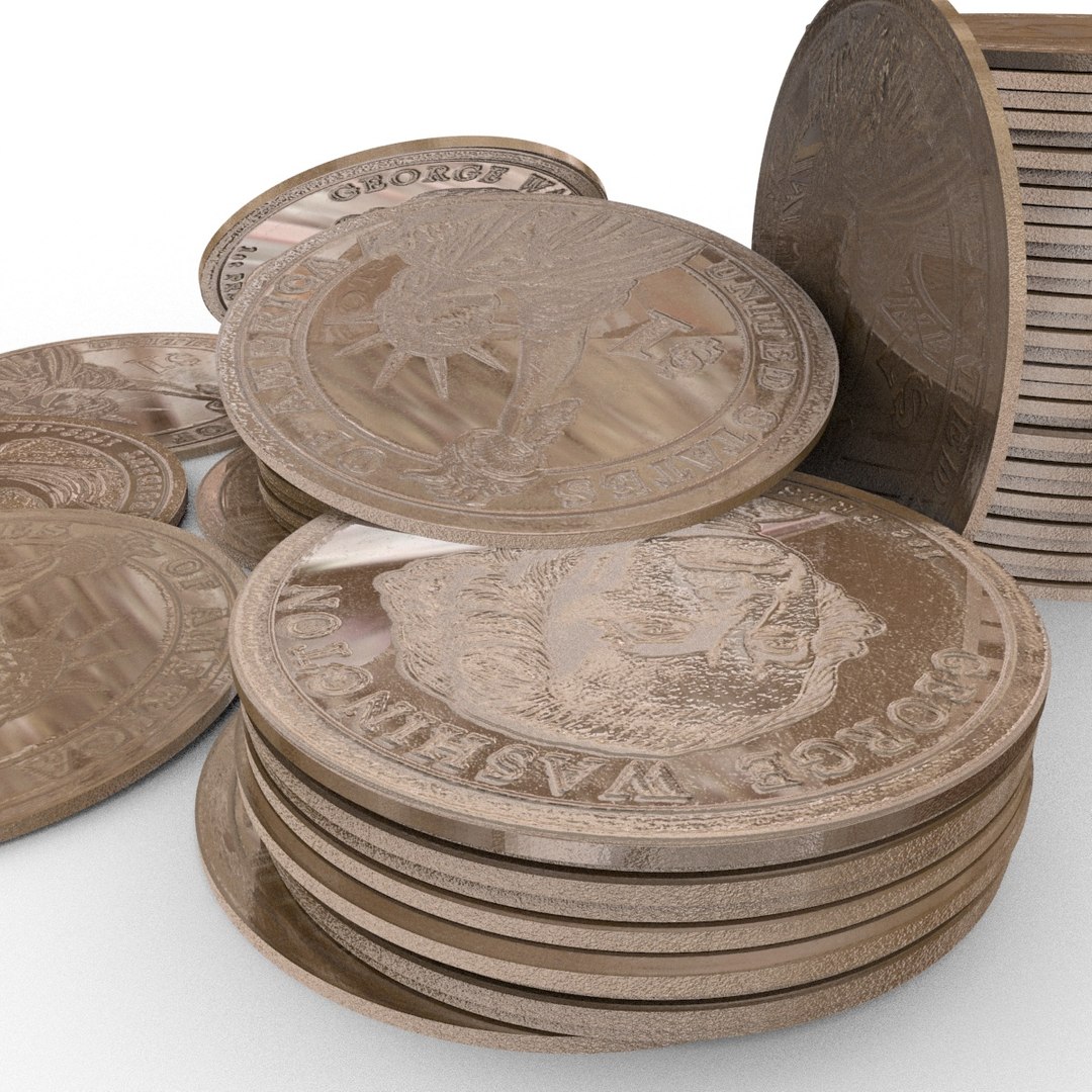 1 dollar coin 3d model