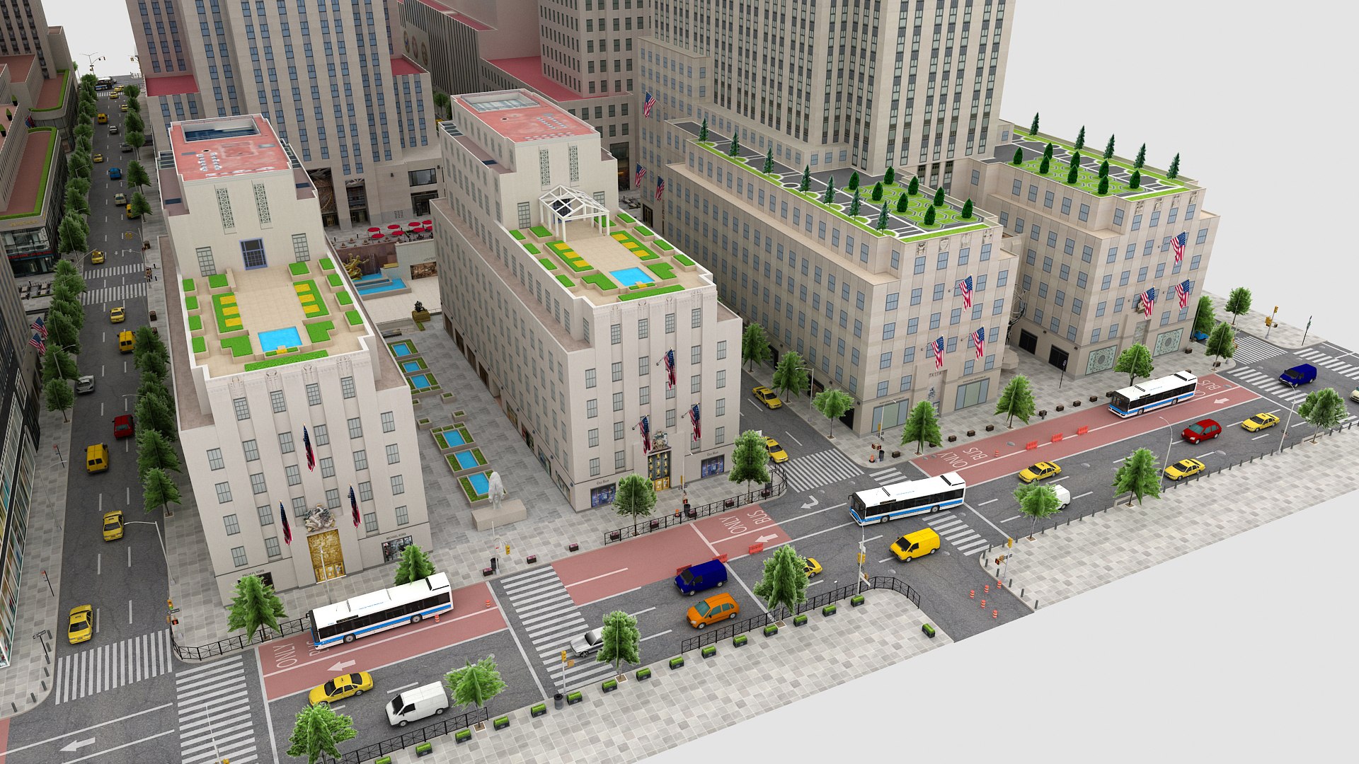 3D Rockefeller Center Building Complex - TurboSquid 1729604