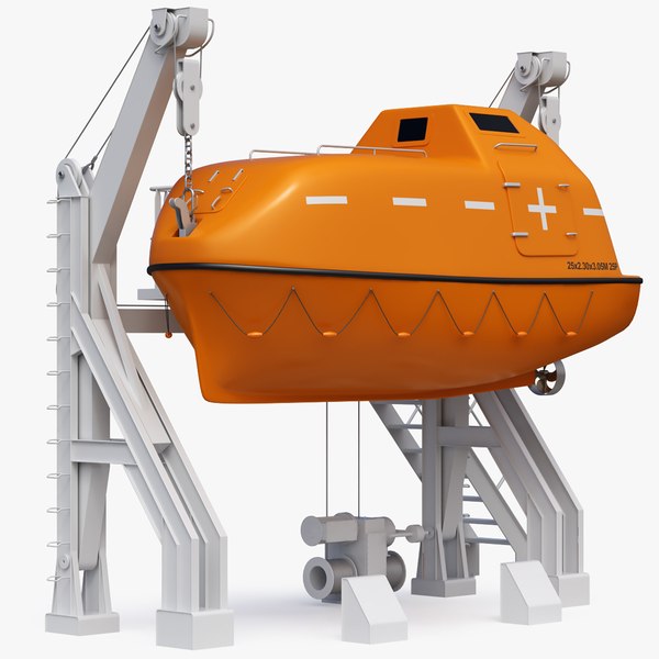 Beiliegendes Rettungsboot mit Kran V8 3D-Modell - TurboSquid 2010408