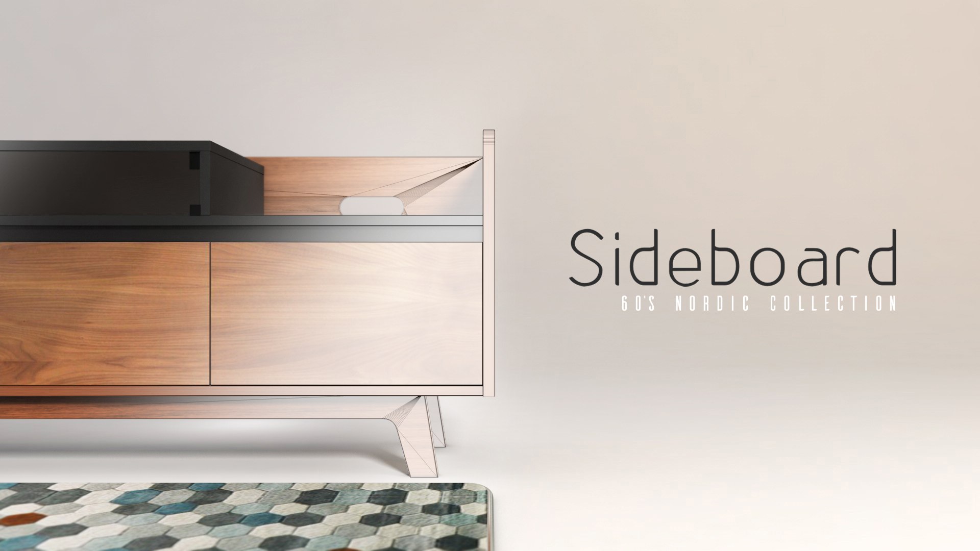 c4d vintage sideboard