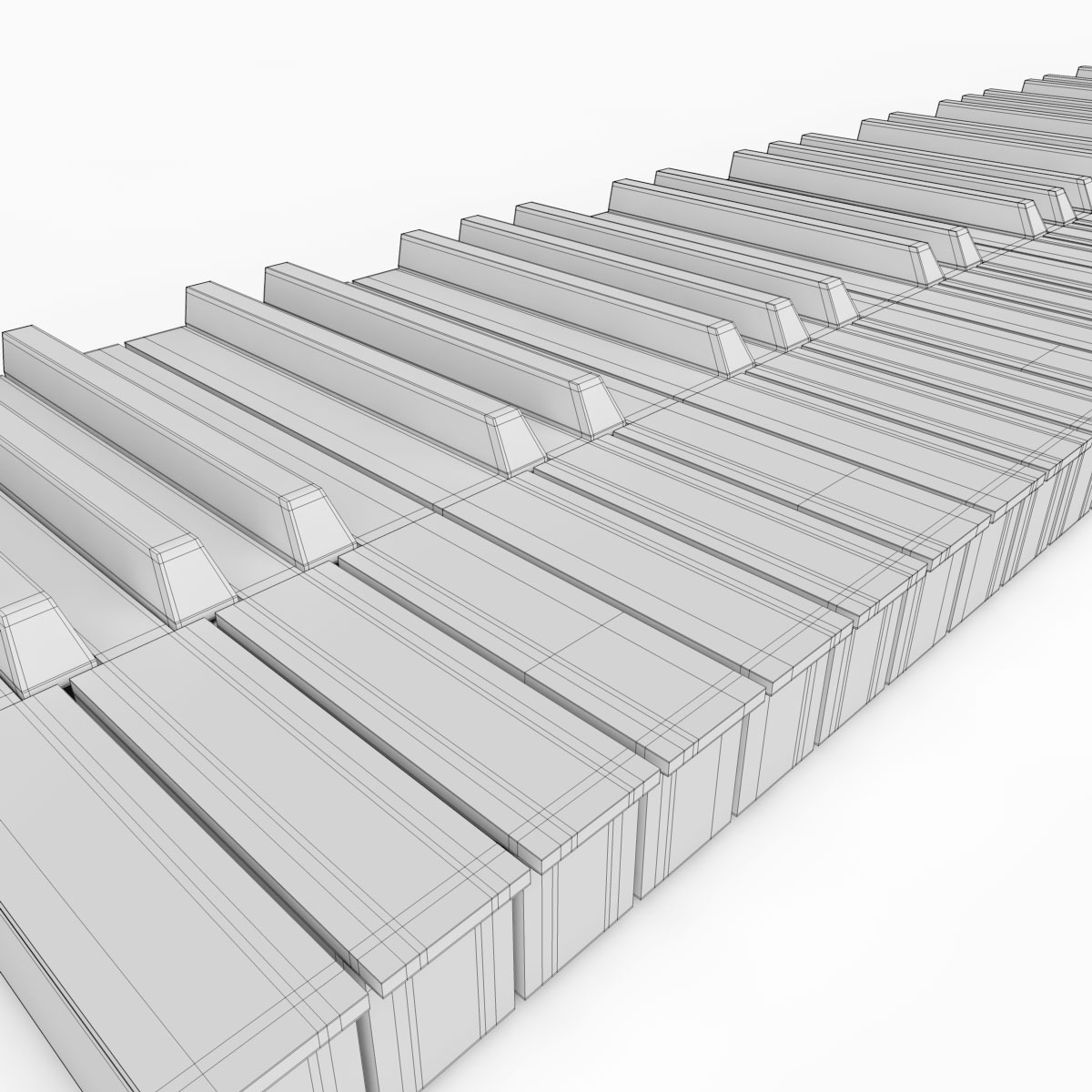 piano keys 3d obj