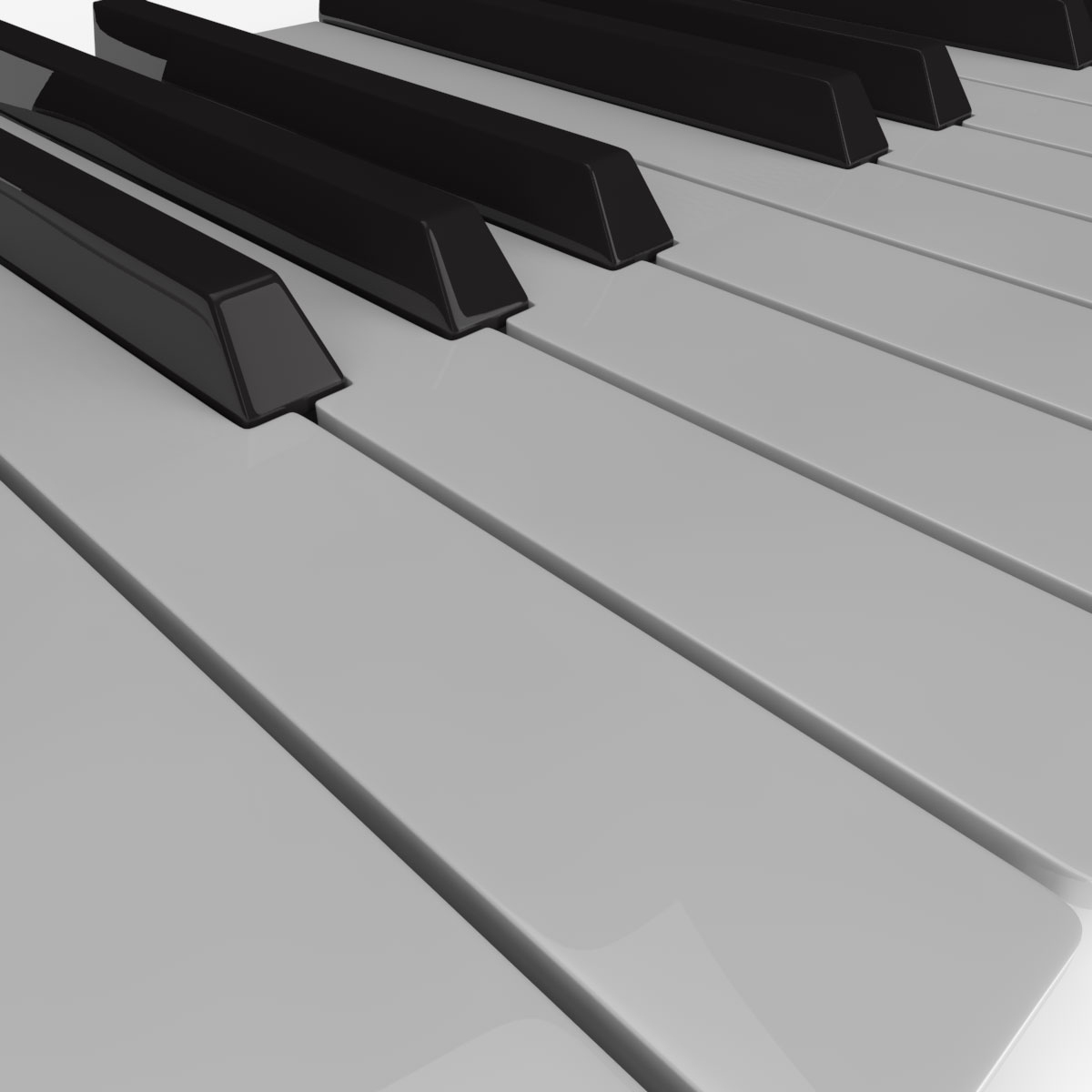 piano keys 3d obj
