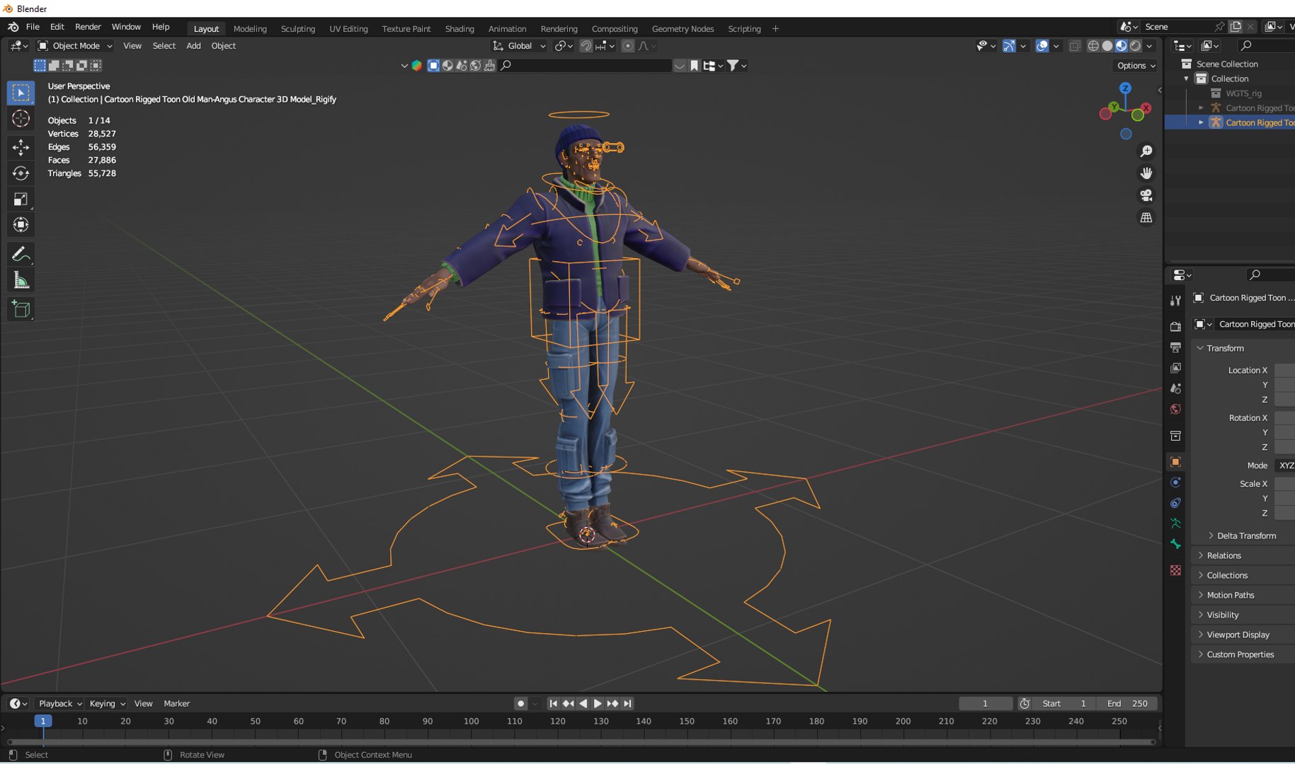 Cartoon Rigged Toon Old Man-Angus Character 3D Model Model - TurboSquid ...