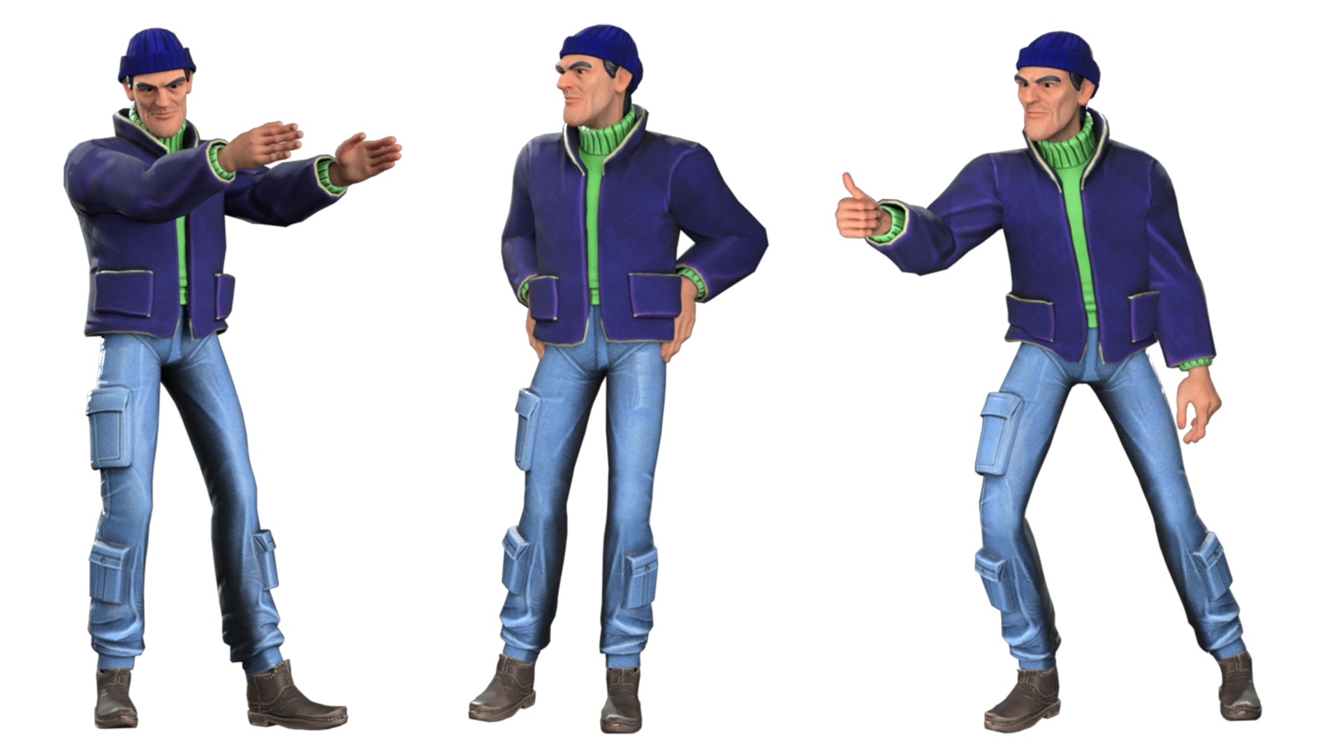 Cartoon Rigged Toon Old Man-Angus Character 3D Model Model - TurboSquid ...