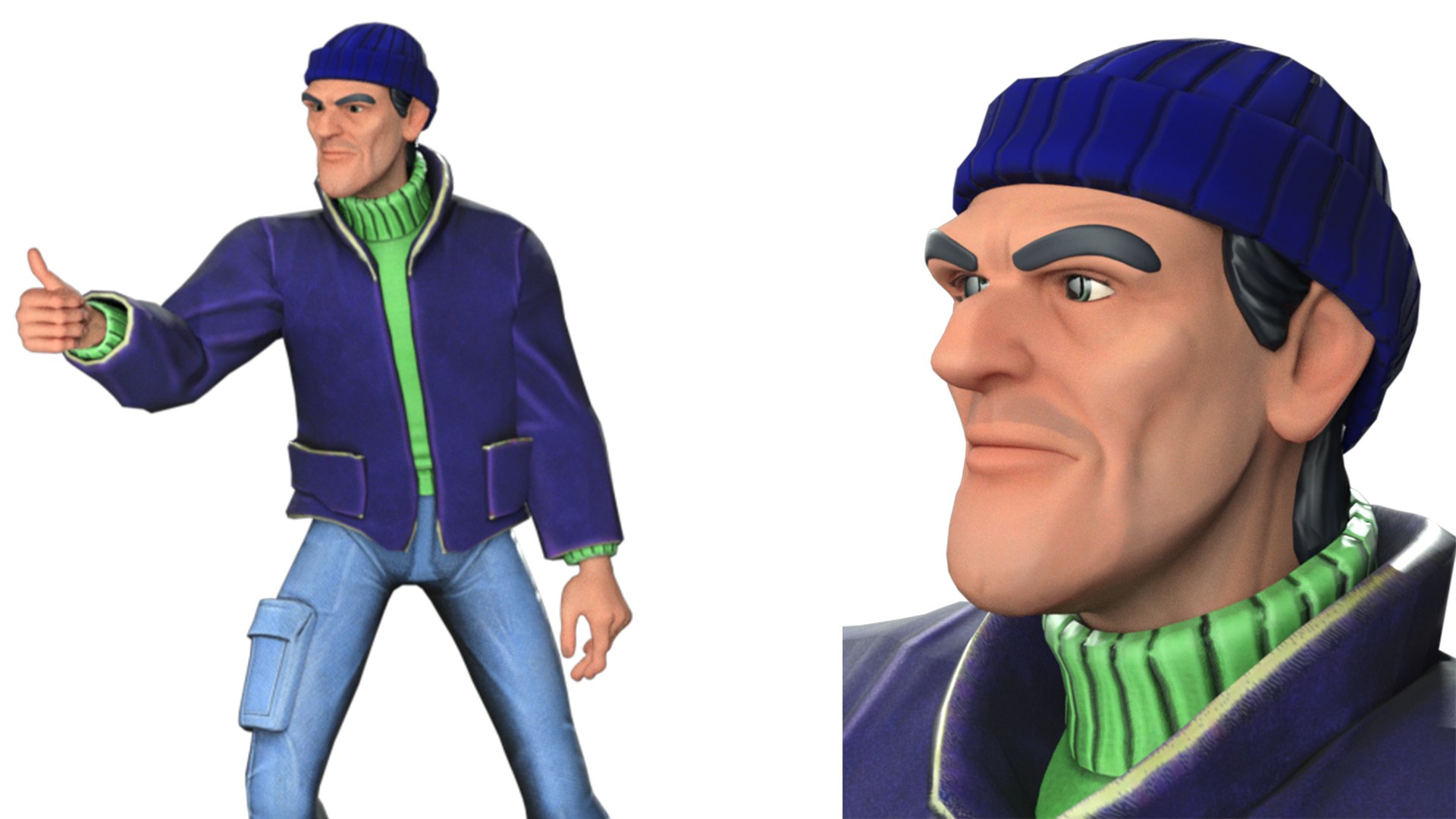Cartoon Rigged Toon Old Man-Angus Character 3D Model Model - TurboSquid ...