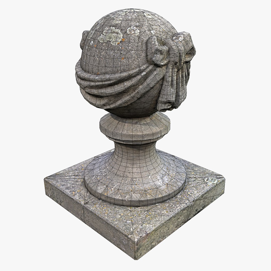 3D Stone Ball Pillar - TurboSquid 1202151