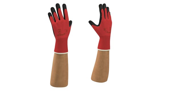 Modello 3D Mani in guanti di sicurezza rossi - TurboSquid 2347122