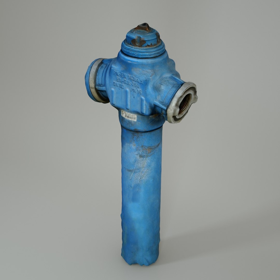 3d Model Hydrant Blue Scan