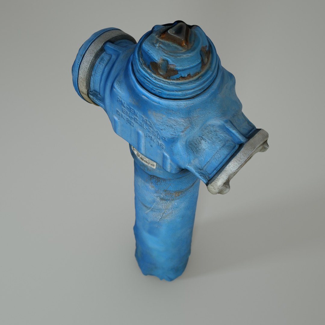 3d Model Hydrant Blue Scan