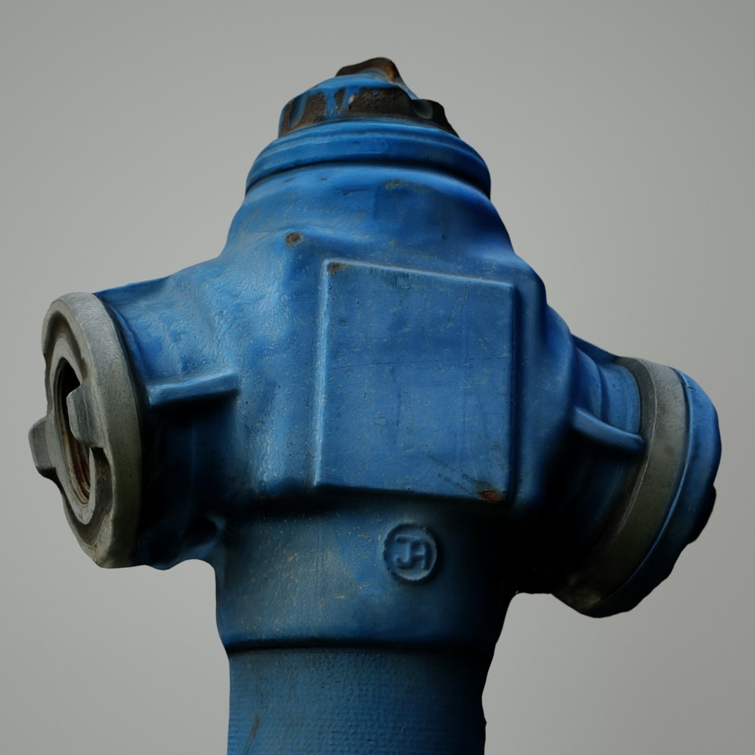 3d Model Hydrant Blue Scan