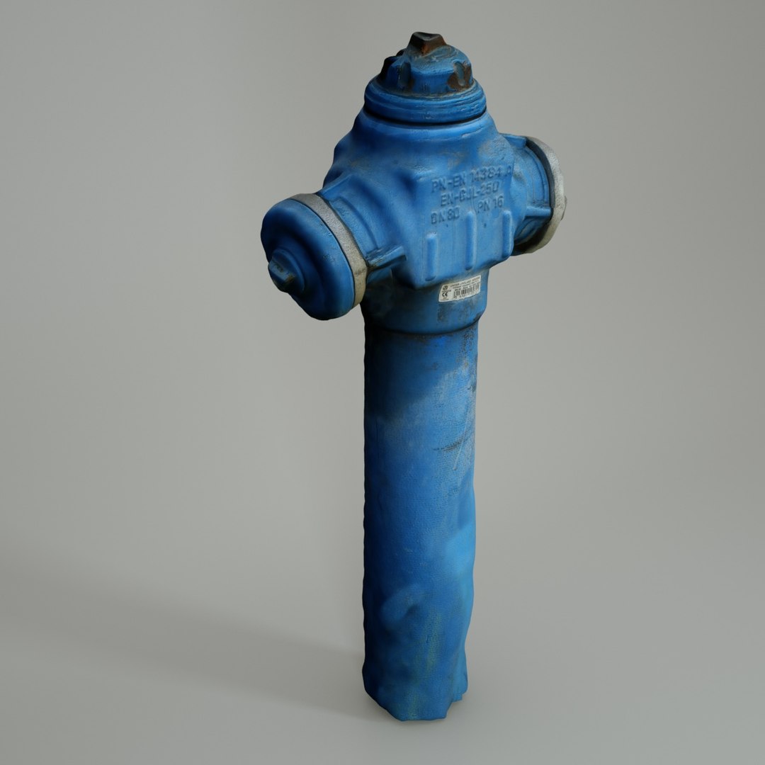3d Model Hydrant Blue Scan