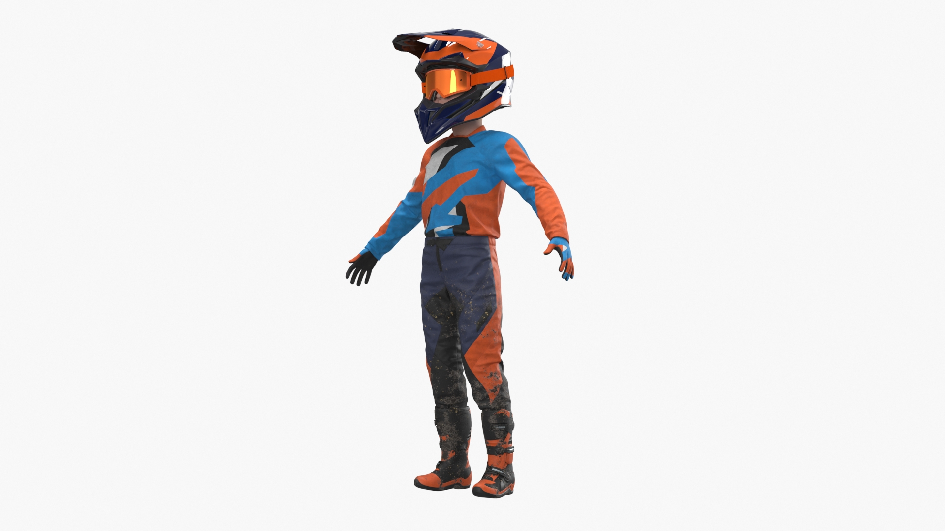 Mini Cross Child Rider Muddy Orange 3D Model - TurboSquid 2465541
