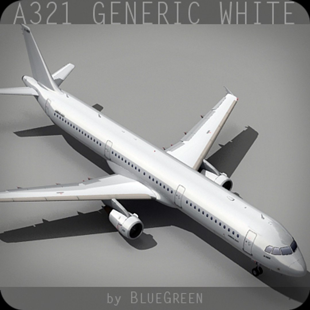 a321 generic white 3d model
