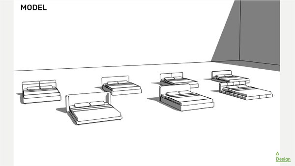 modelo 3d Pack de camas de lujo - Pack de familias revit - TurboSquid ...