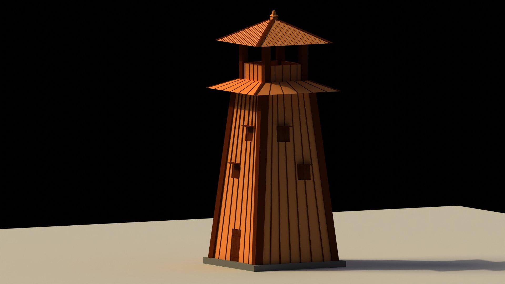 3D Low Poly Japanese Tower Model - TurboSquid 2103549