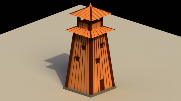 modelo 3d Low Poly Japanese Tower - TurboSquid 2103549
