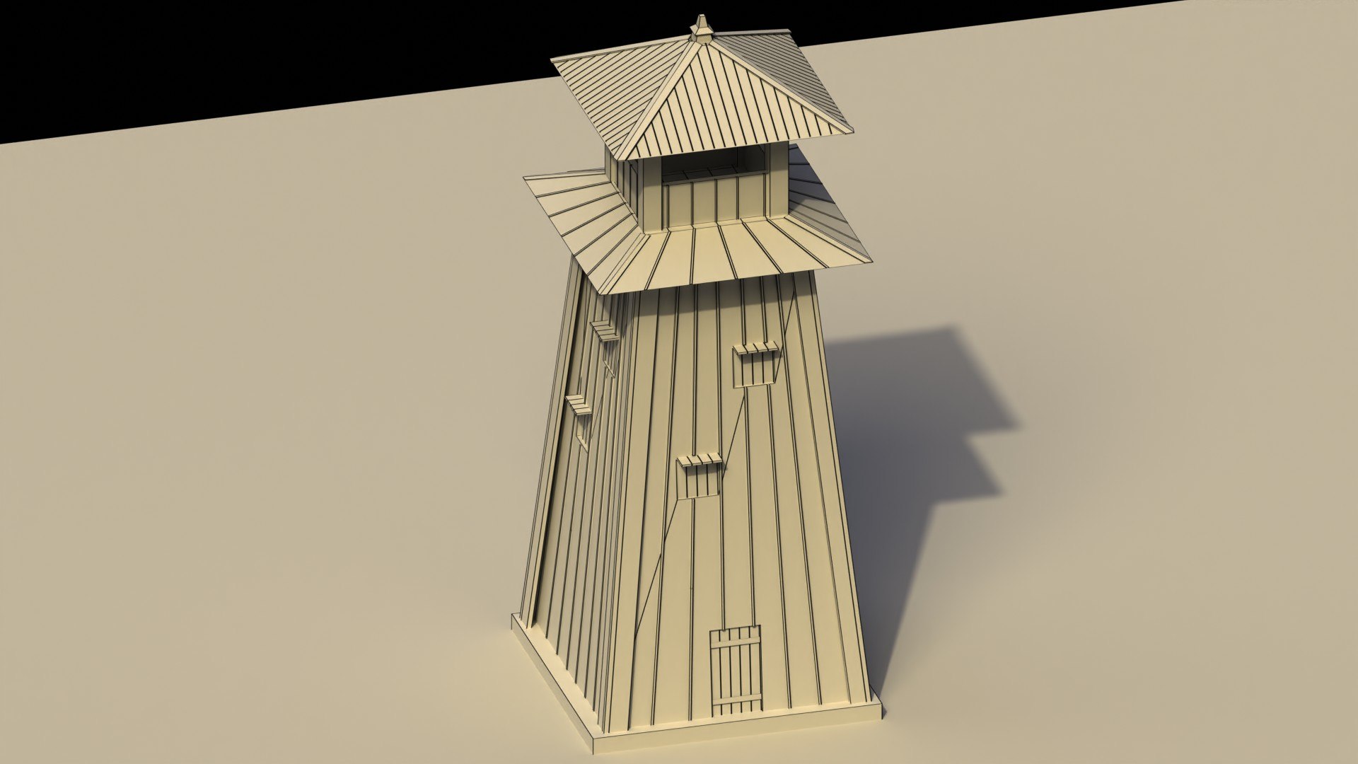3D Low Poly Japanese Tower Model - TurboSquid 2103549