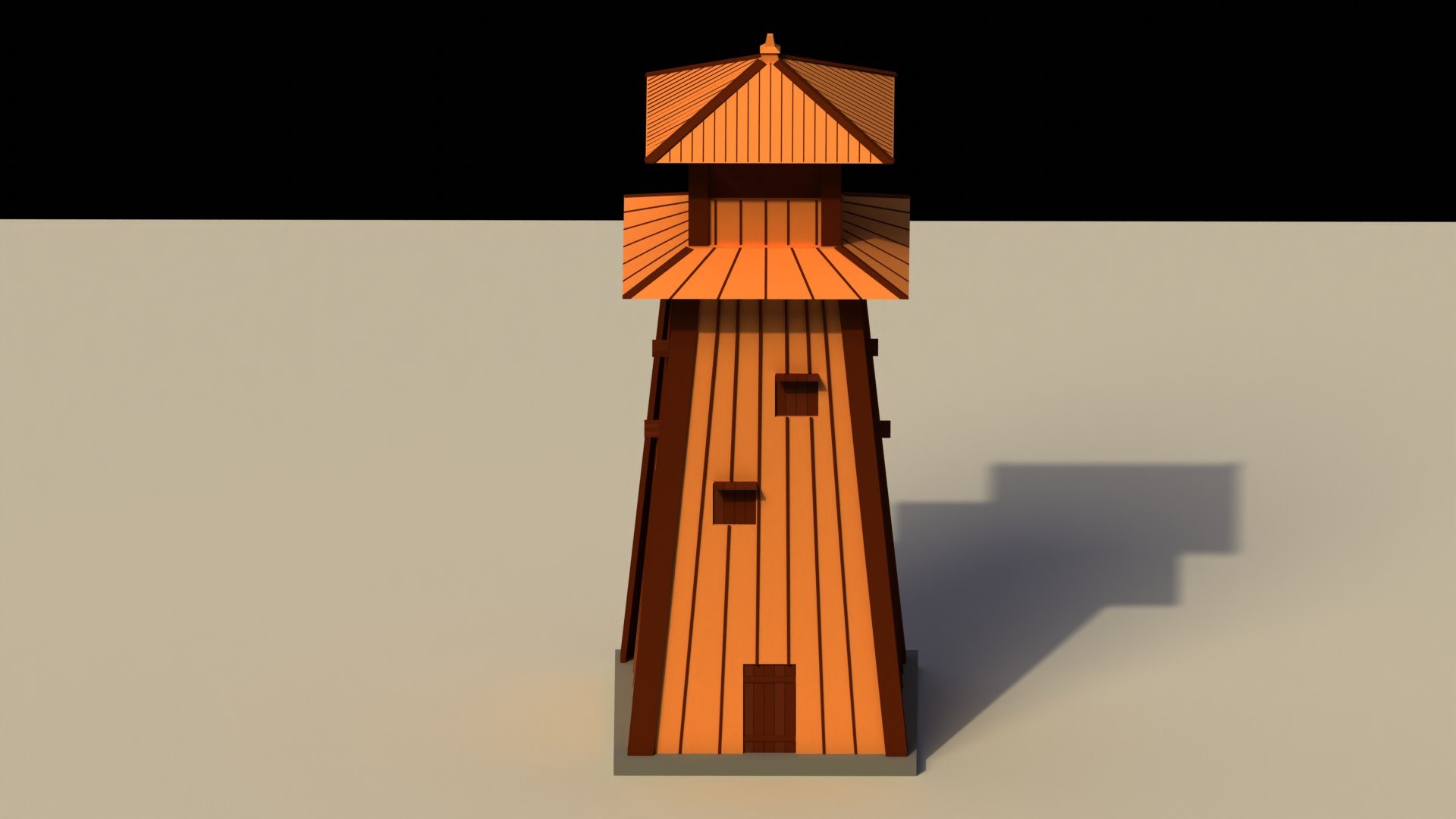 3D Low Poly Japanese Tower Model - TurboSquid 2103549