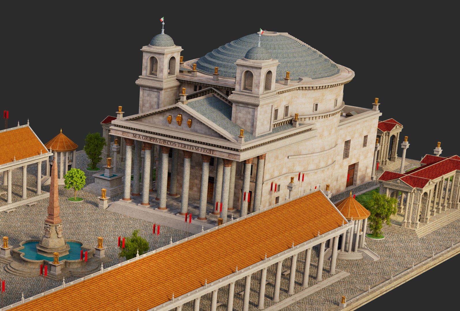 3D New Ancient Pantheon Temple Model - TurboSquid 2397643
