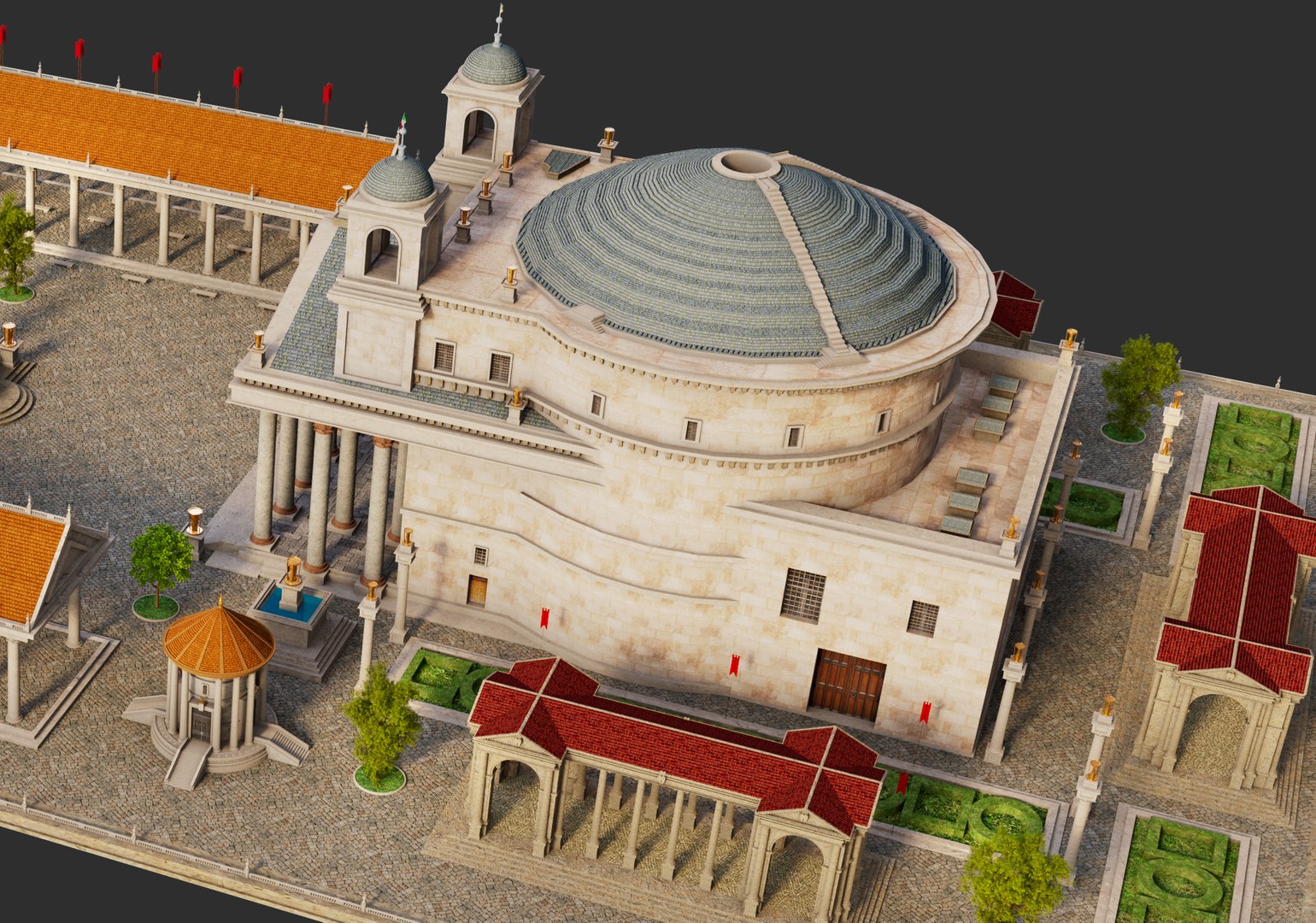 3D New Ancient Pantheon Temple Model - TurboSquid 2397643