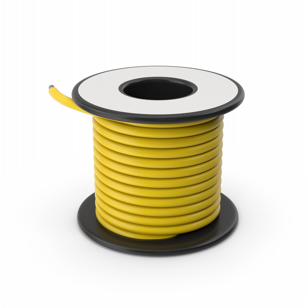 3D Yellow Wire Cable Reel - TurboSquid 2199559