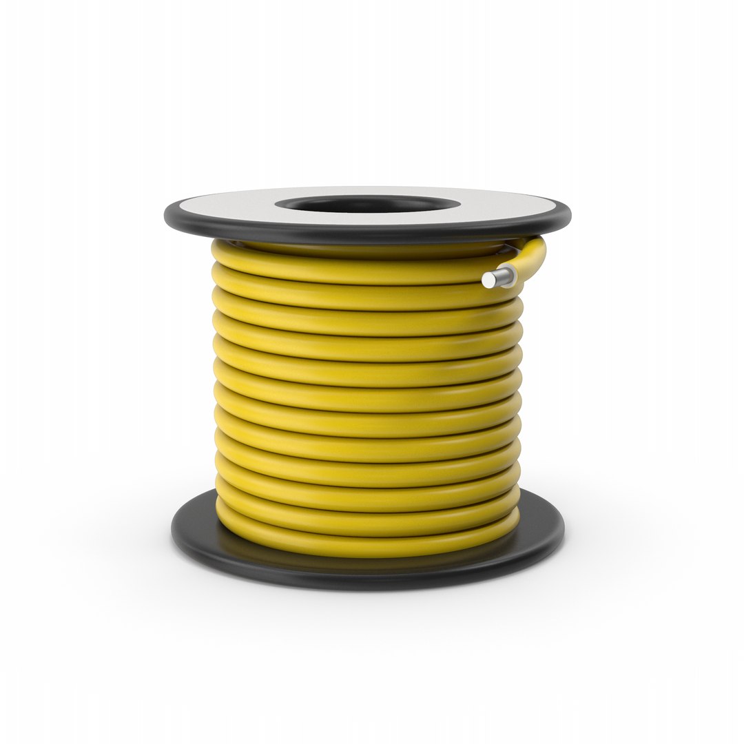 3D Yellow Wire Cable Reel - TurboSquid 2199559