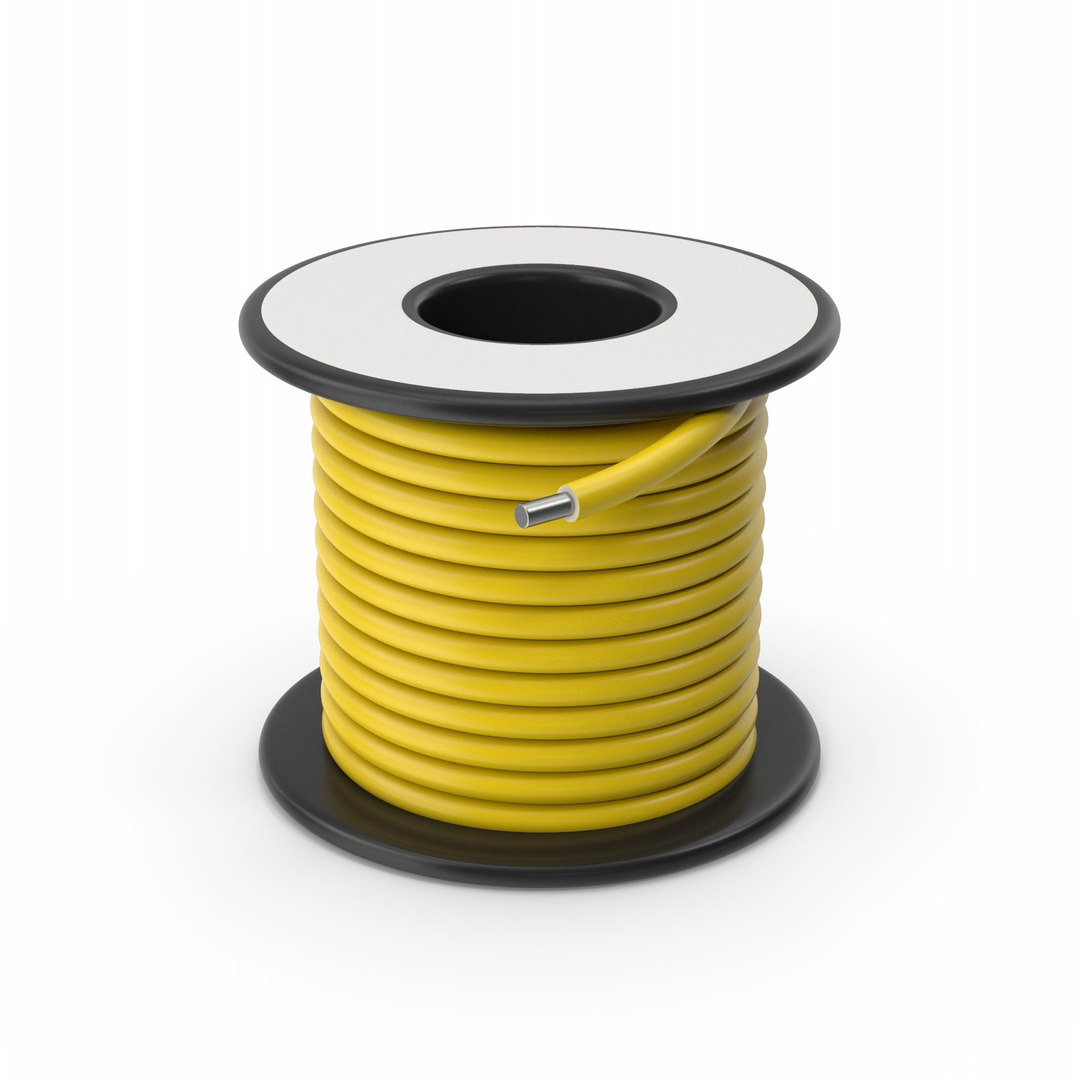 3D Yellow Wire Cable Reel - TurboSquid 2199559
