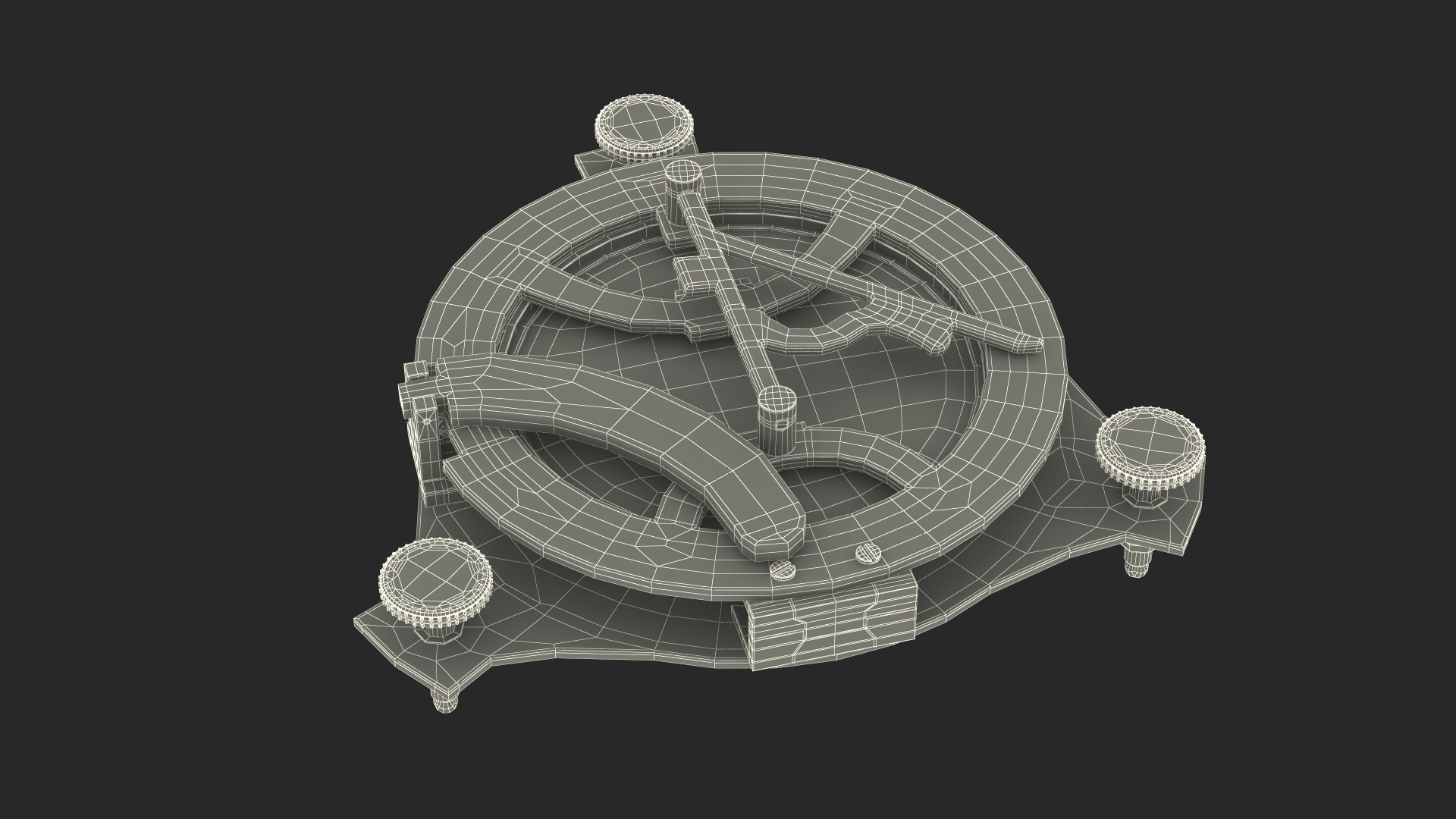 Folded Vintage Compass With Sundial 3D Model - TurboSquid 2212741