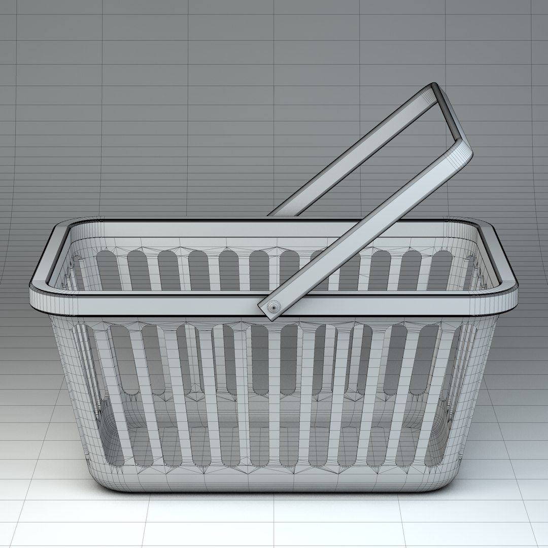 Plastic Shopping Basket 3d Model