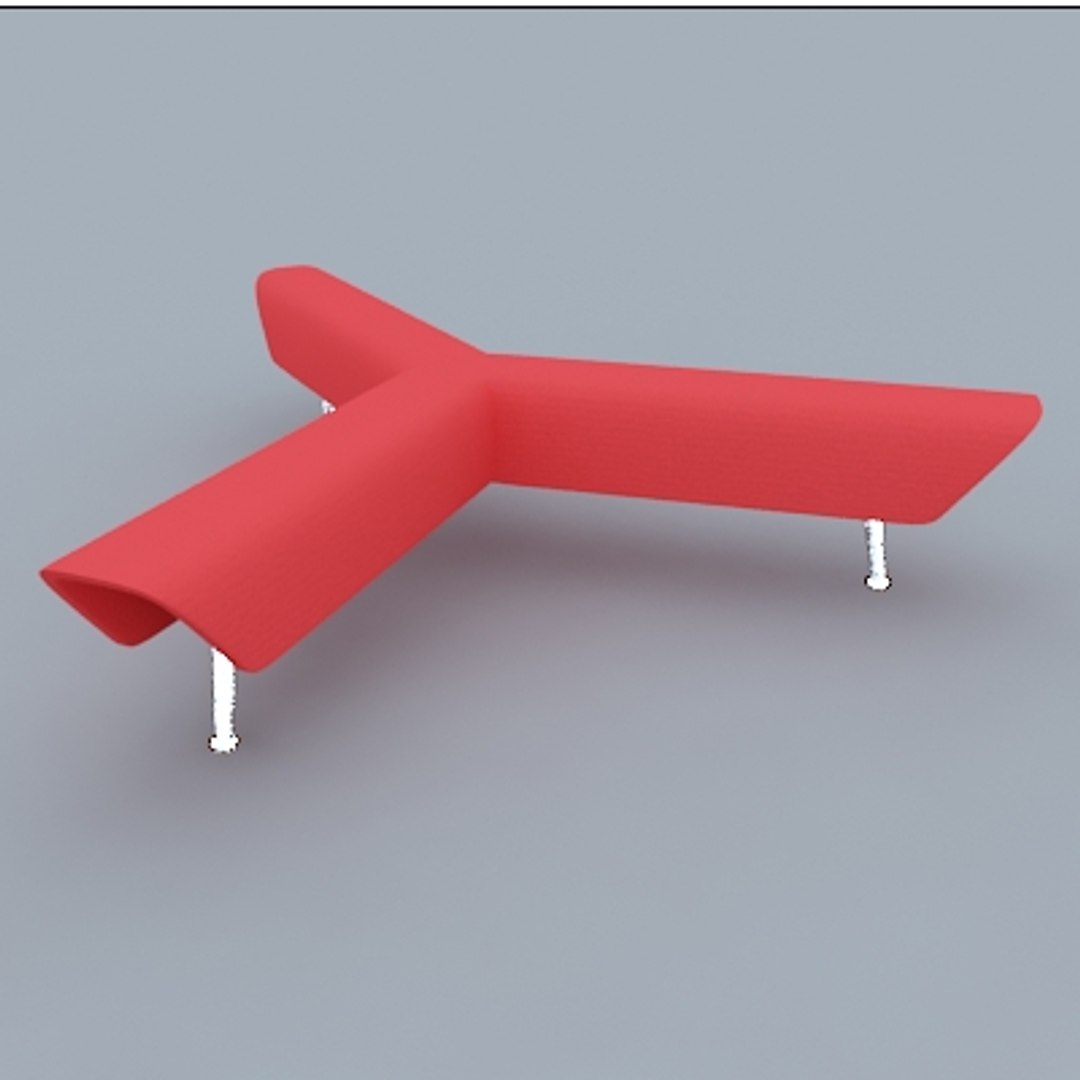 3d Modern Waiting Room Bench Model