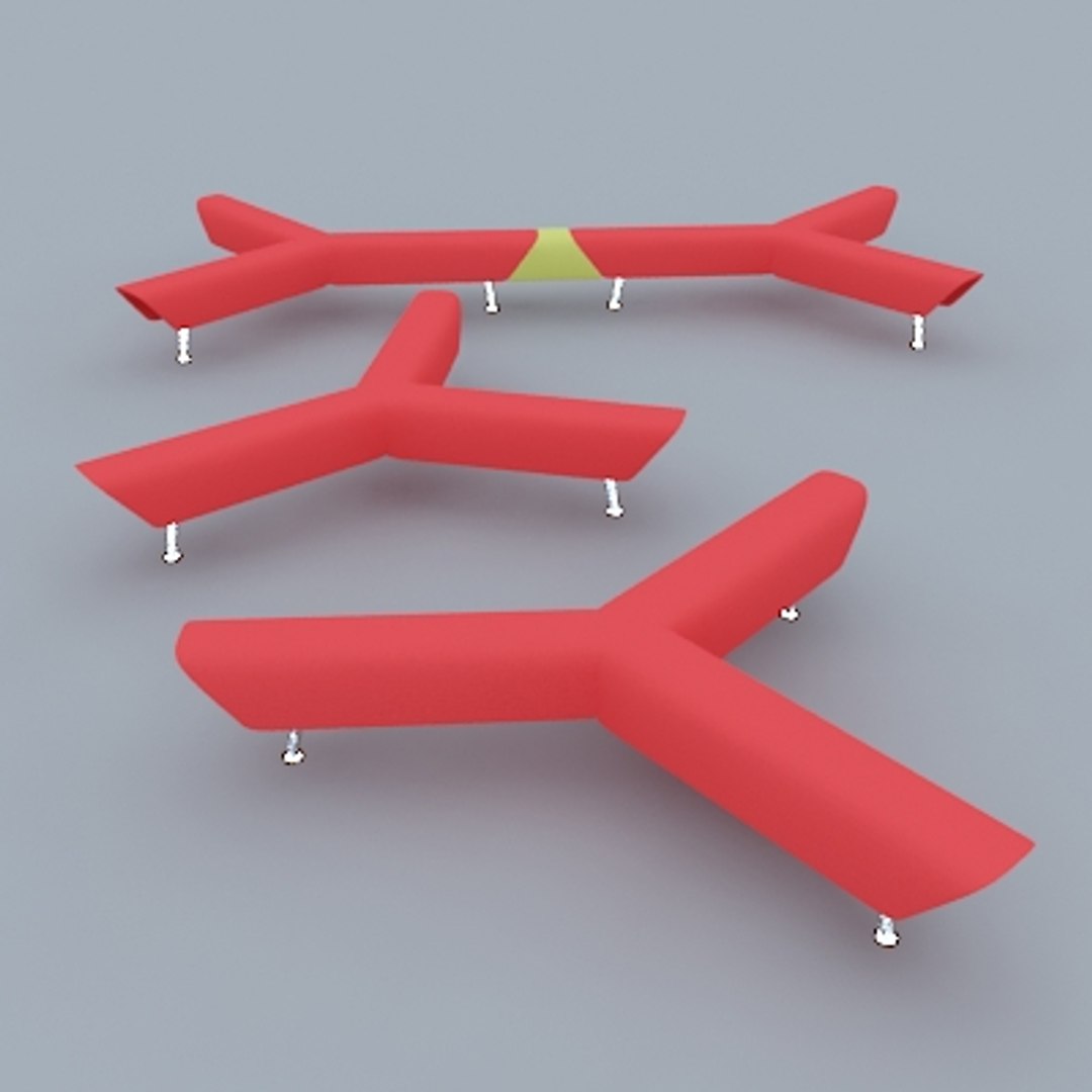 3d Modern Waiting Room Bench Model