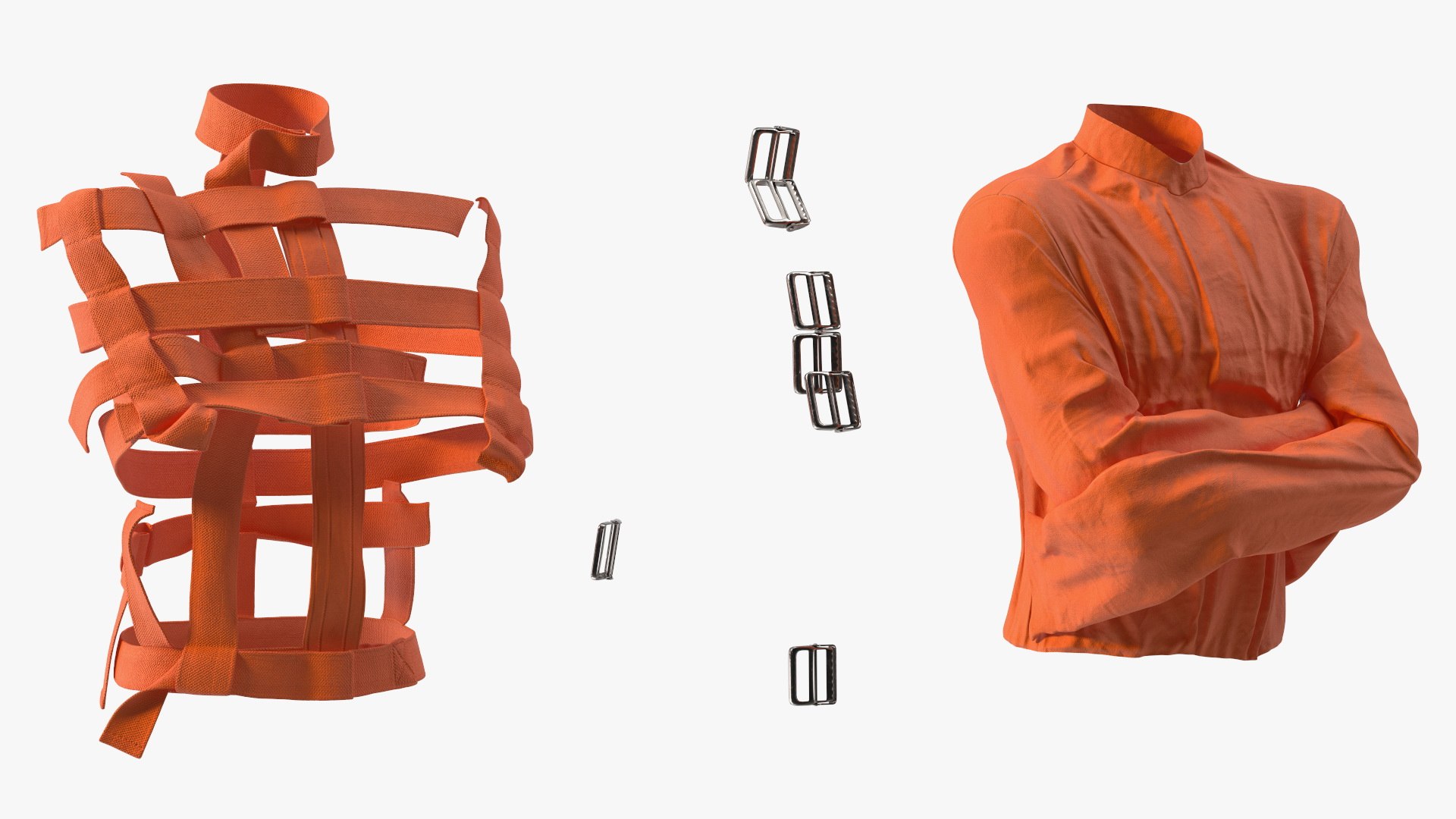 Straitjacket Restraint Outfit Orange 3D Model - TurboSquid 2291255
