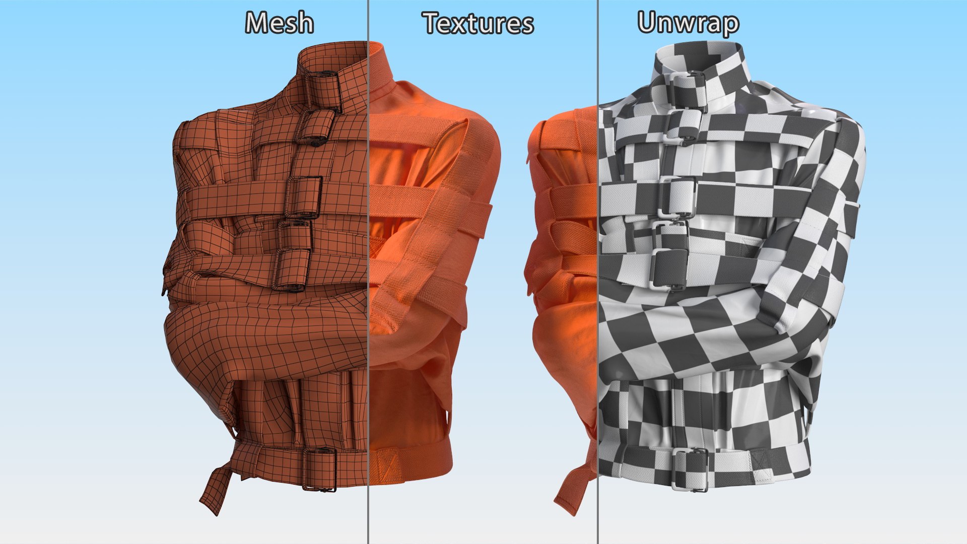 Straitjacket Restraint Outfit Orange 3D Model - TurboSquid 2291255