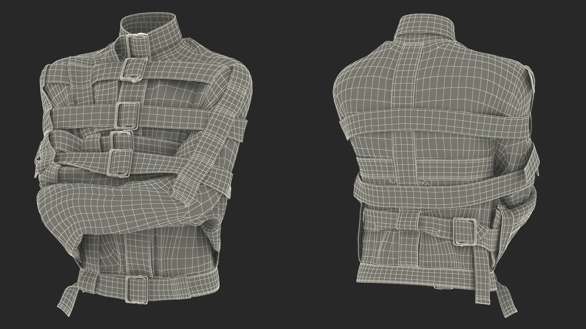 Straitjacket Restraint Outfit Orange 3D Model - TurboSquid 2291255