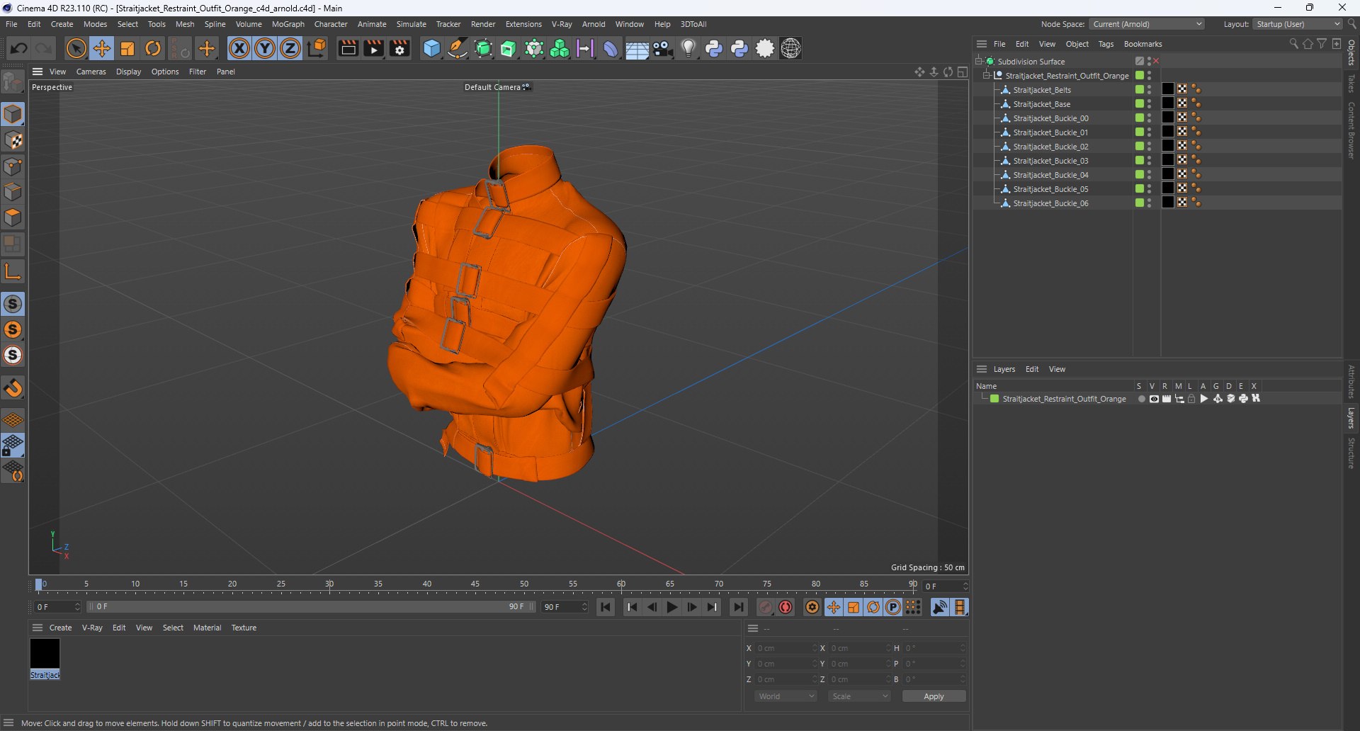 Straitjacket Restraint Outfit Orange 3D Model - TurboSquid 2291255