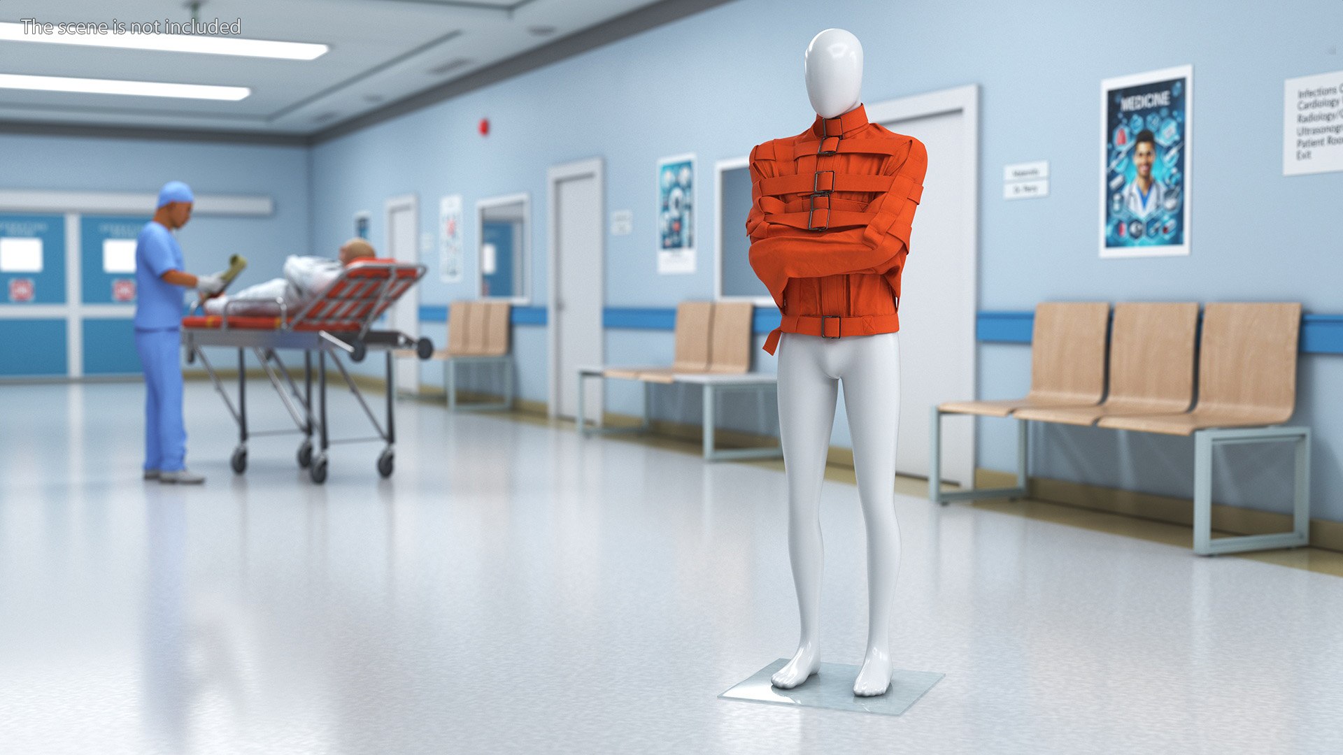 Straitjacket Restraint Outfit Orange 3D Model - TurboSquid 2291255