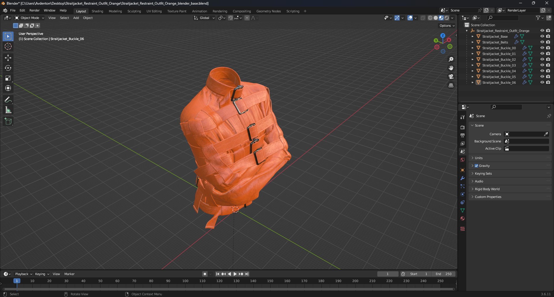 Straitjacket Restraint Outfit Orange 3D Model - TurboSquid 2291255